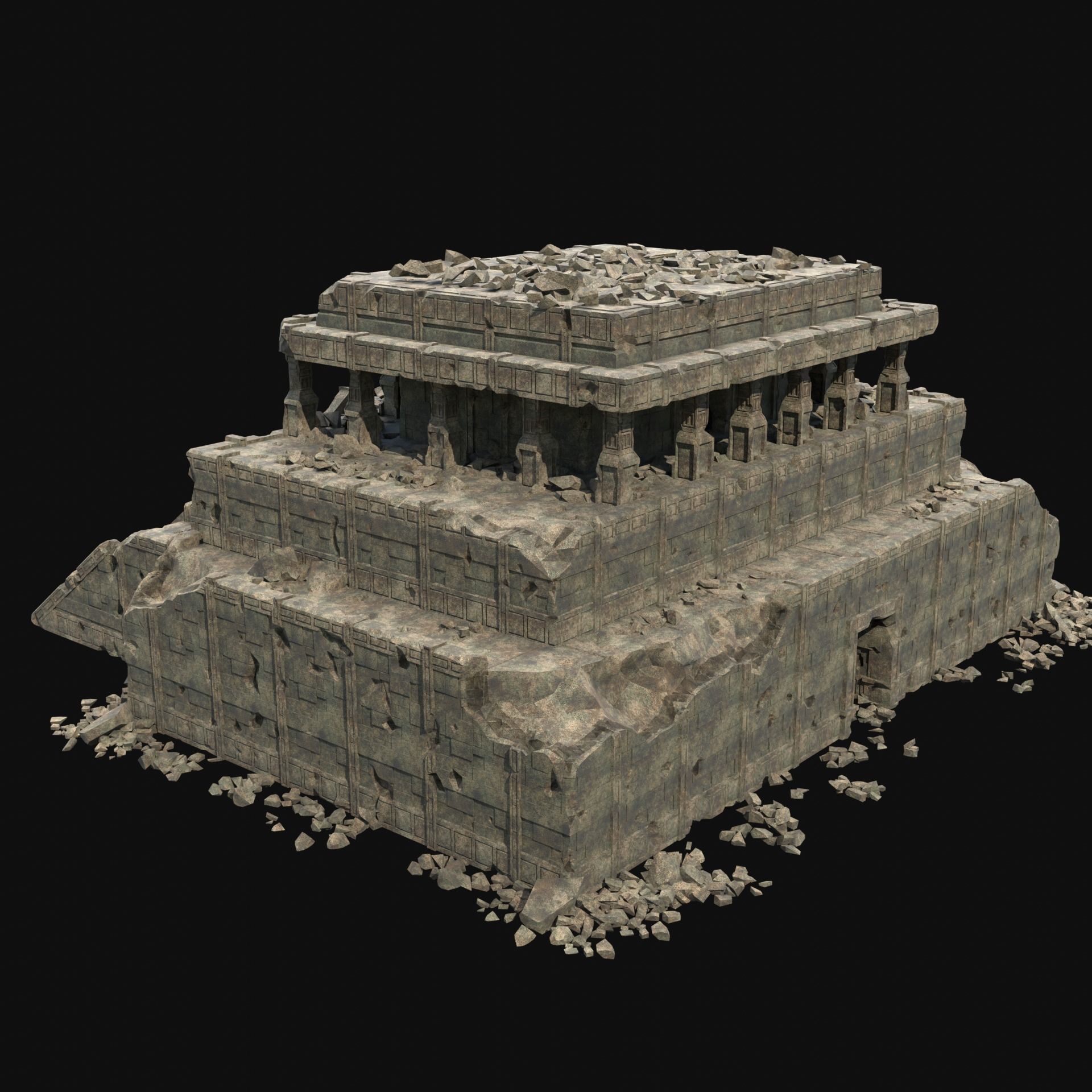 3D model ANCIENT TEMPLE RUINS AZTEC MAYAN INCA PLATFORM RUIN COLLECTION ...