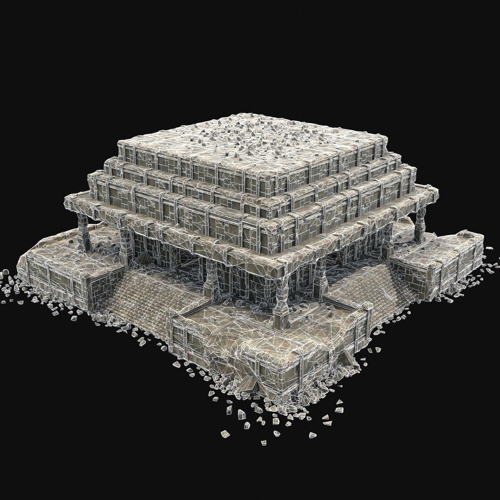 3D model ANCIENT TEMPLE RUINS AZTEC MAYAN INCA PLATFORM RUIN COLLECTION ...