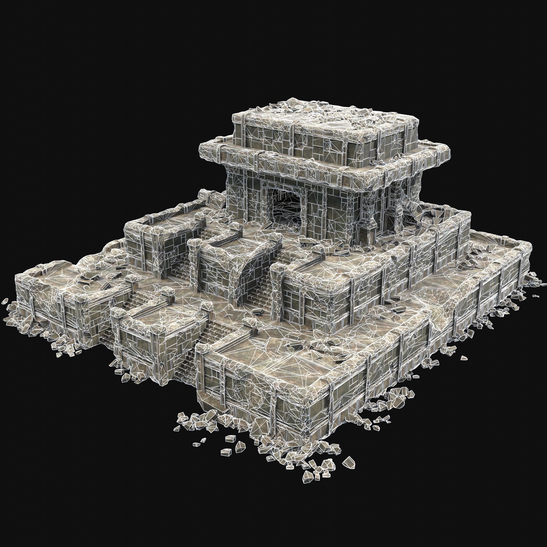 3D model ANCIENT TEMPLE RUINS AZTEC MAYAN INCA PLATFORM RUIN COLLECTION ...