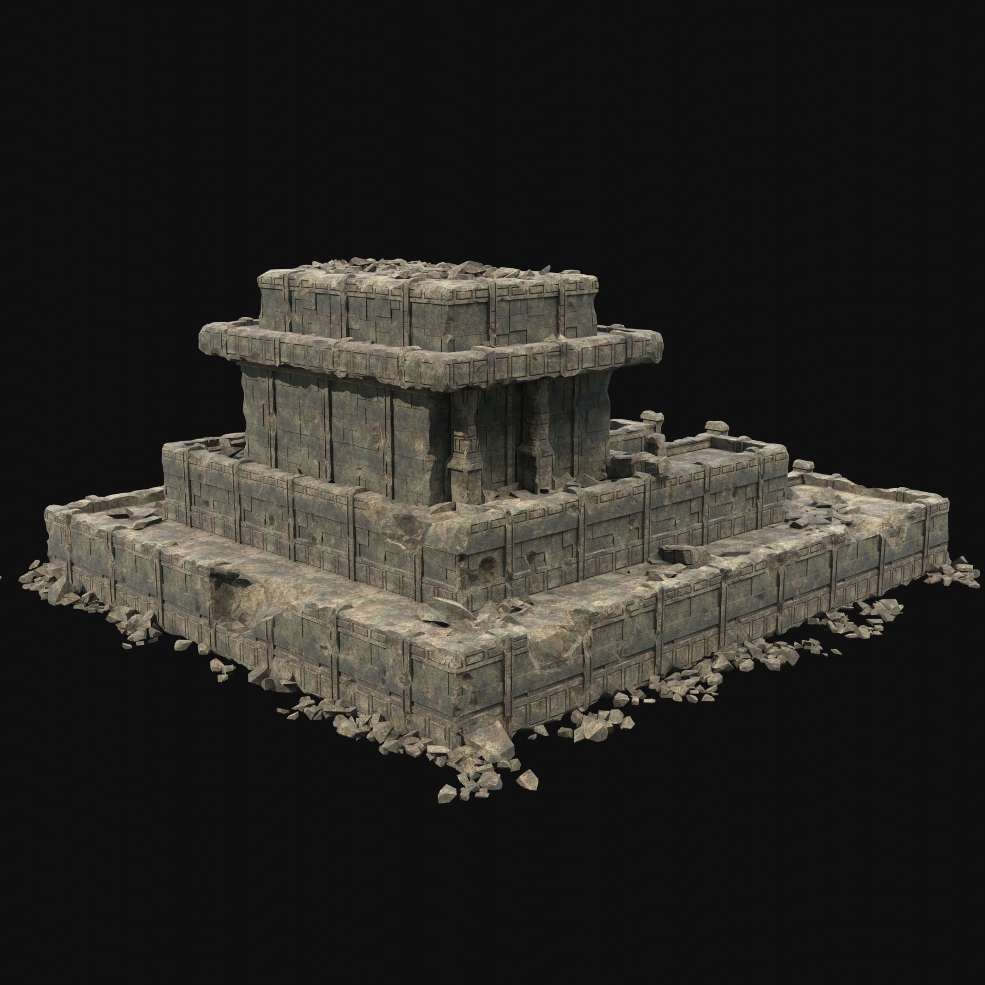 3D model ANCIENT TEMPLE RUINS AZTEC MAYAN INCA PLATFORM RUIN COLLECTION ...