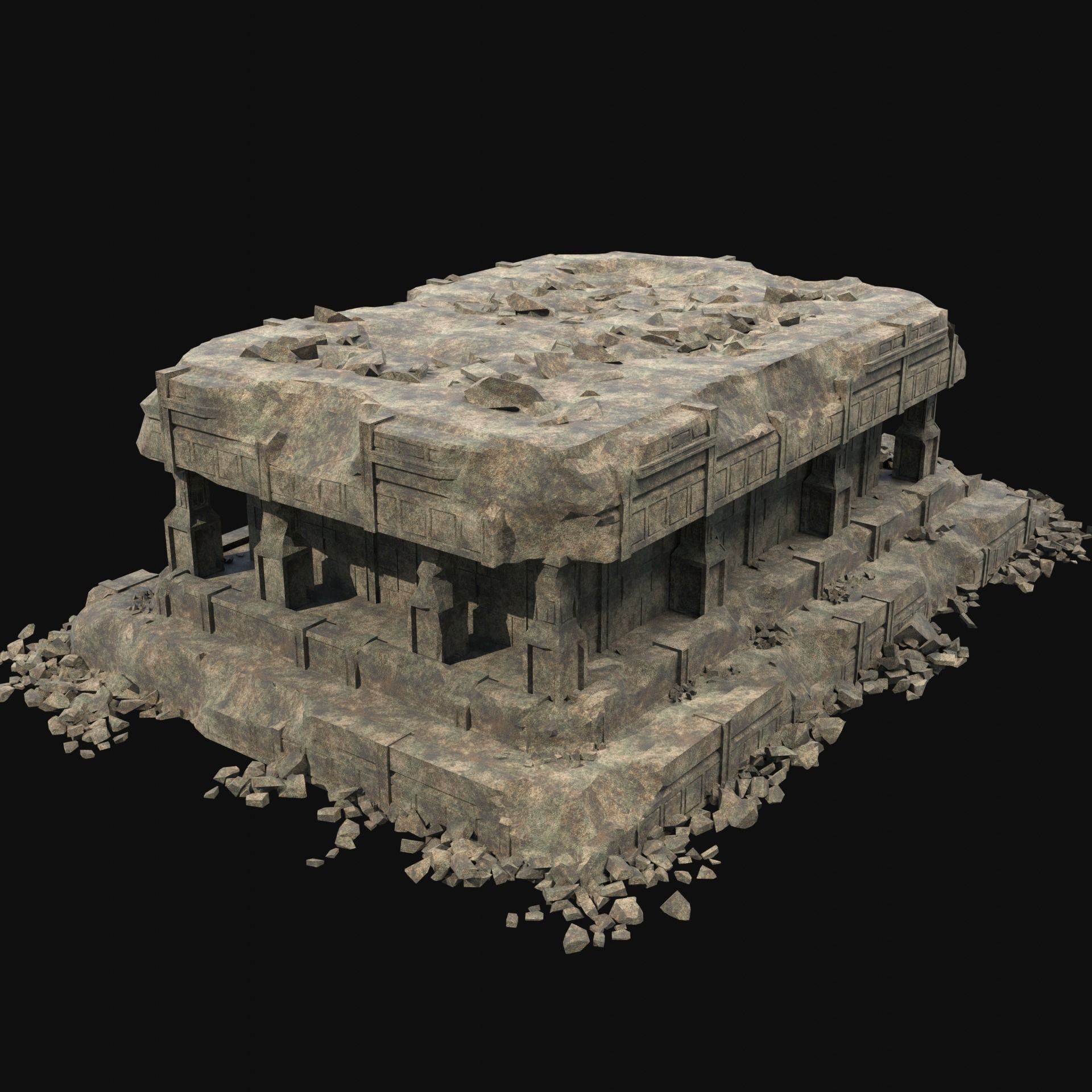 3D model ANCIENT TEMPLE RUINS AZTEC MAYAN INCA PLATFORM RUIN COLLECTION ...