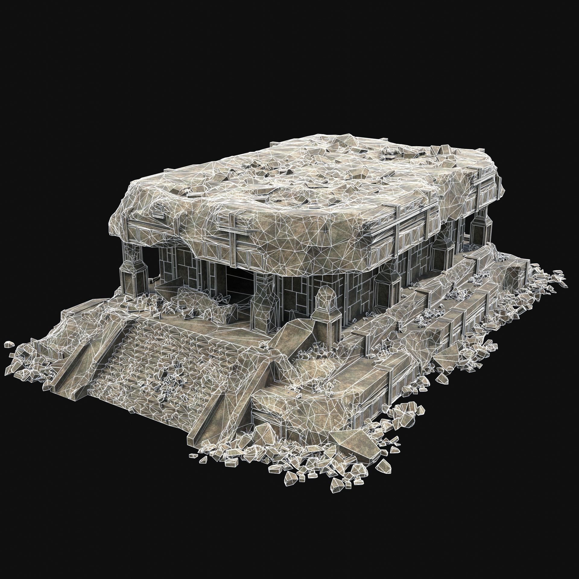 3D model ANCIENT TEMPLE RUINS AZTEC MAYAN INCA PLATFORM RUIN COLLECTION ...