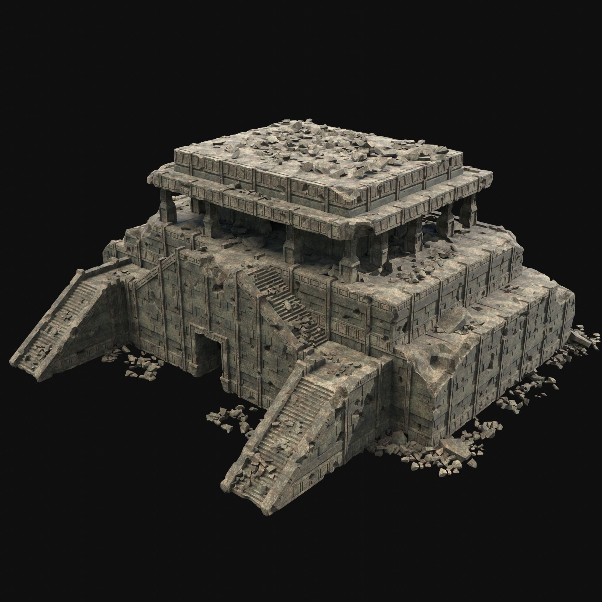 3D model ANCIENT TEMPLE RUINS AZTEC MAYAN INCA PLATFORM RUIN COLLECTION ...