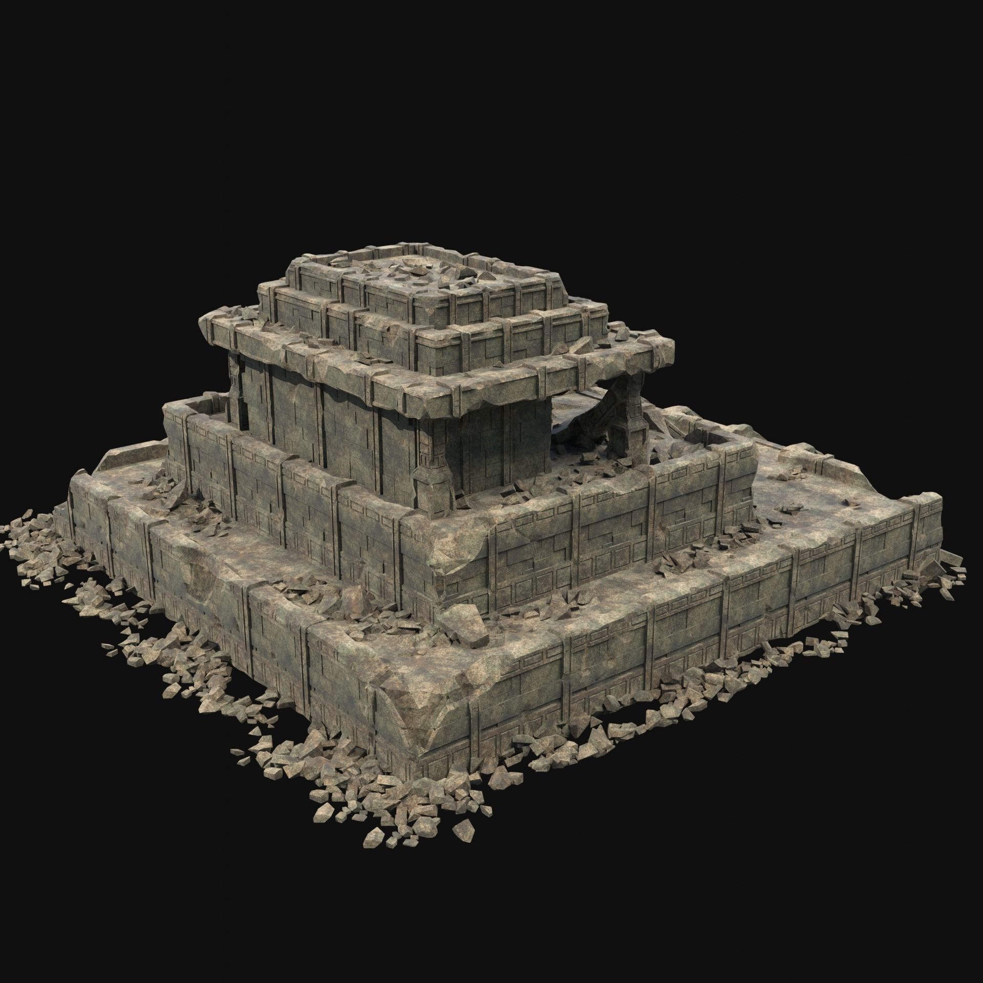 3D model ANCIENT TEMPLE RUINS AZTEC MAYAN INCA PLATFORM RUIN COLLECTION ...
