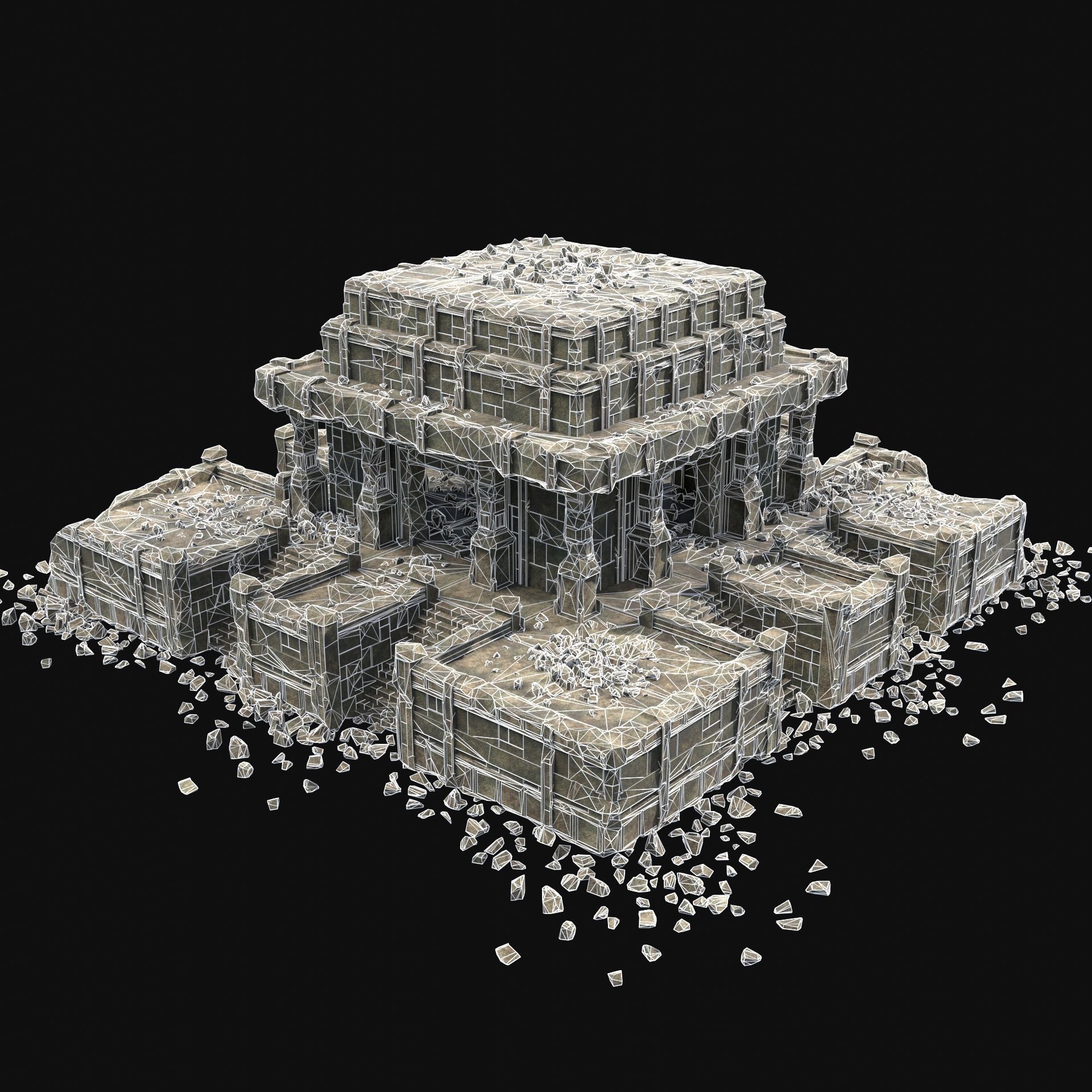 3D model ANCIENT TEMPLE RUINS AZTEC MAYAN INCA PLATFORM RUIN COLLECTION ...