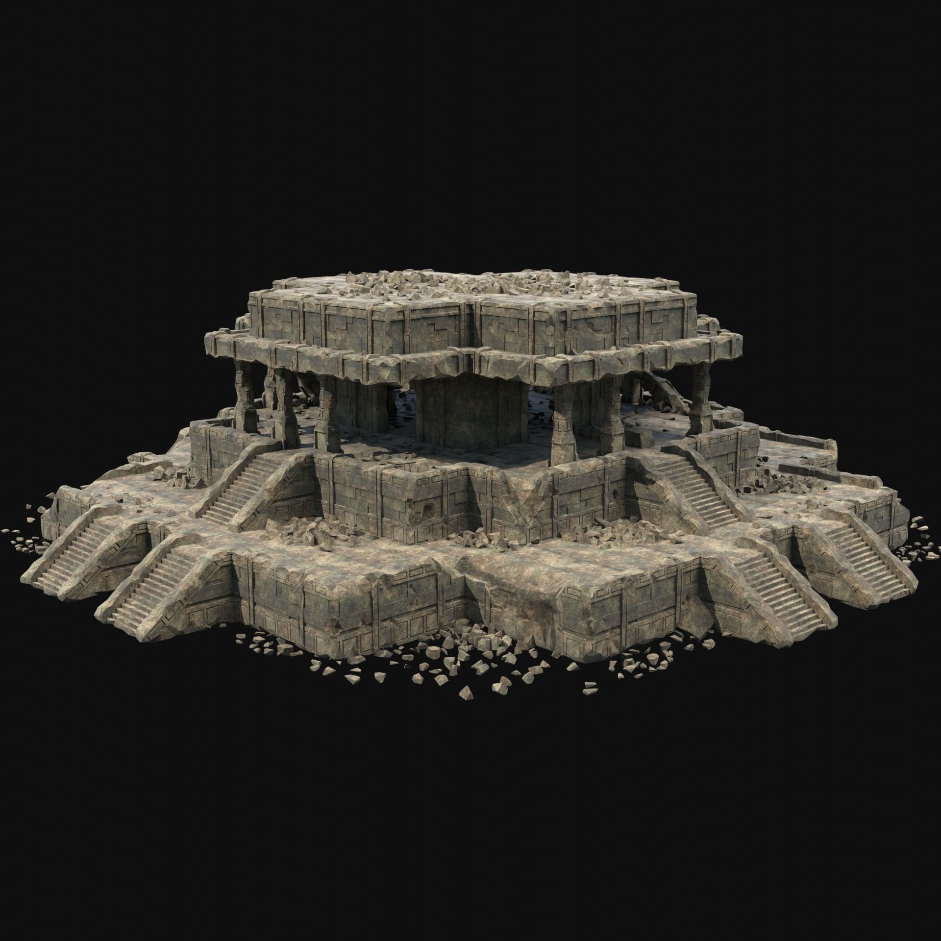 3D model ANCIENT TEMPLE RUINS AZTEC MAYAN INCA PLATFORM RUIN COLLECTION ...