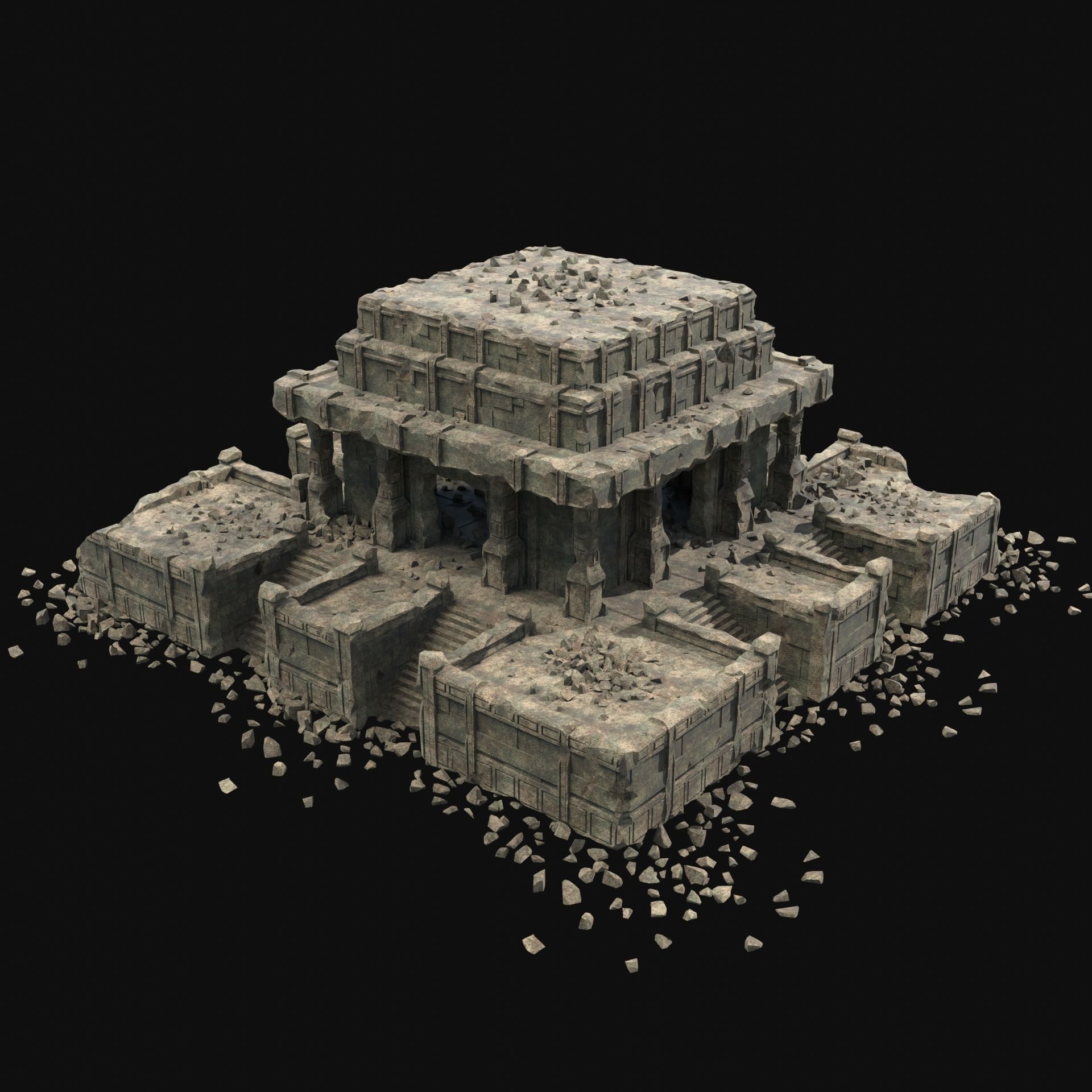 3D model ANCIENT TEMPLE RUINS AZTEC MAYAN INCA PLATFORM RUIN COLLECTION ...