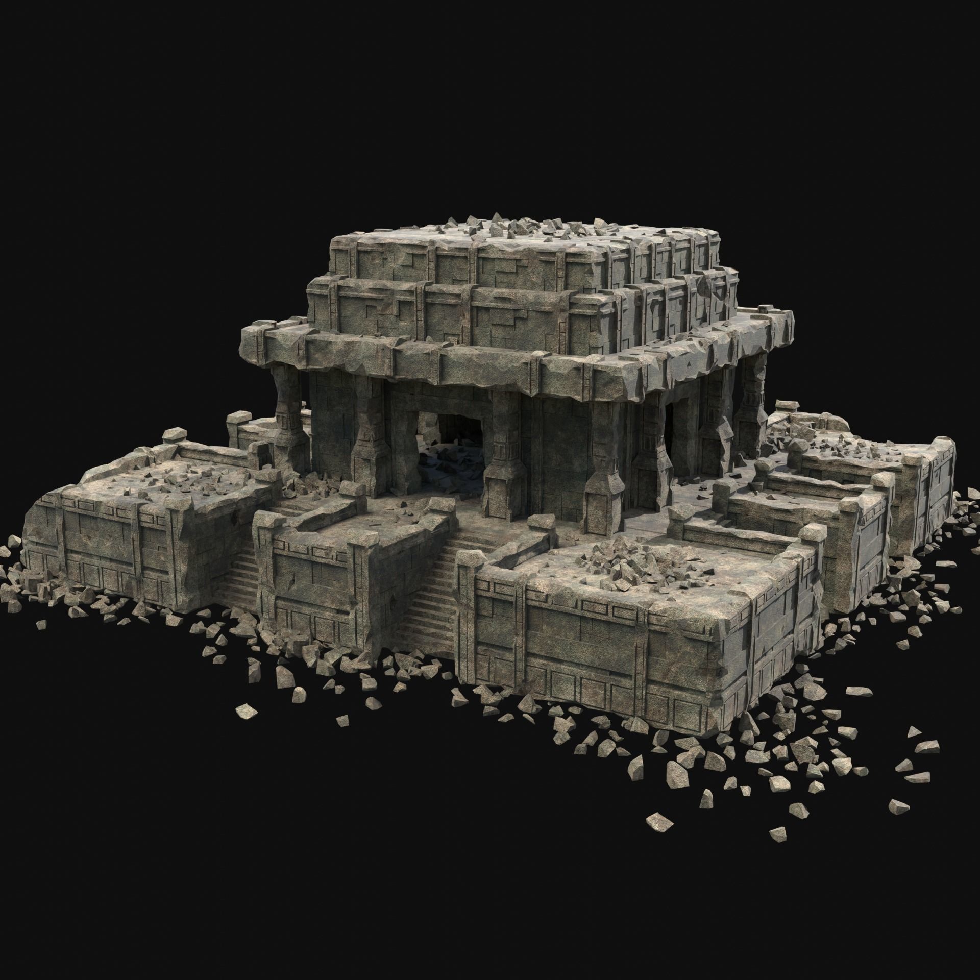 3D model ANCIENT TEMPLE RUINS AZTEC MAYAN INCA PLATFORM RUIN COLLECTION ...