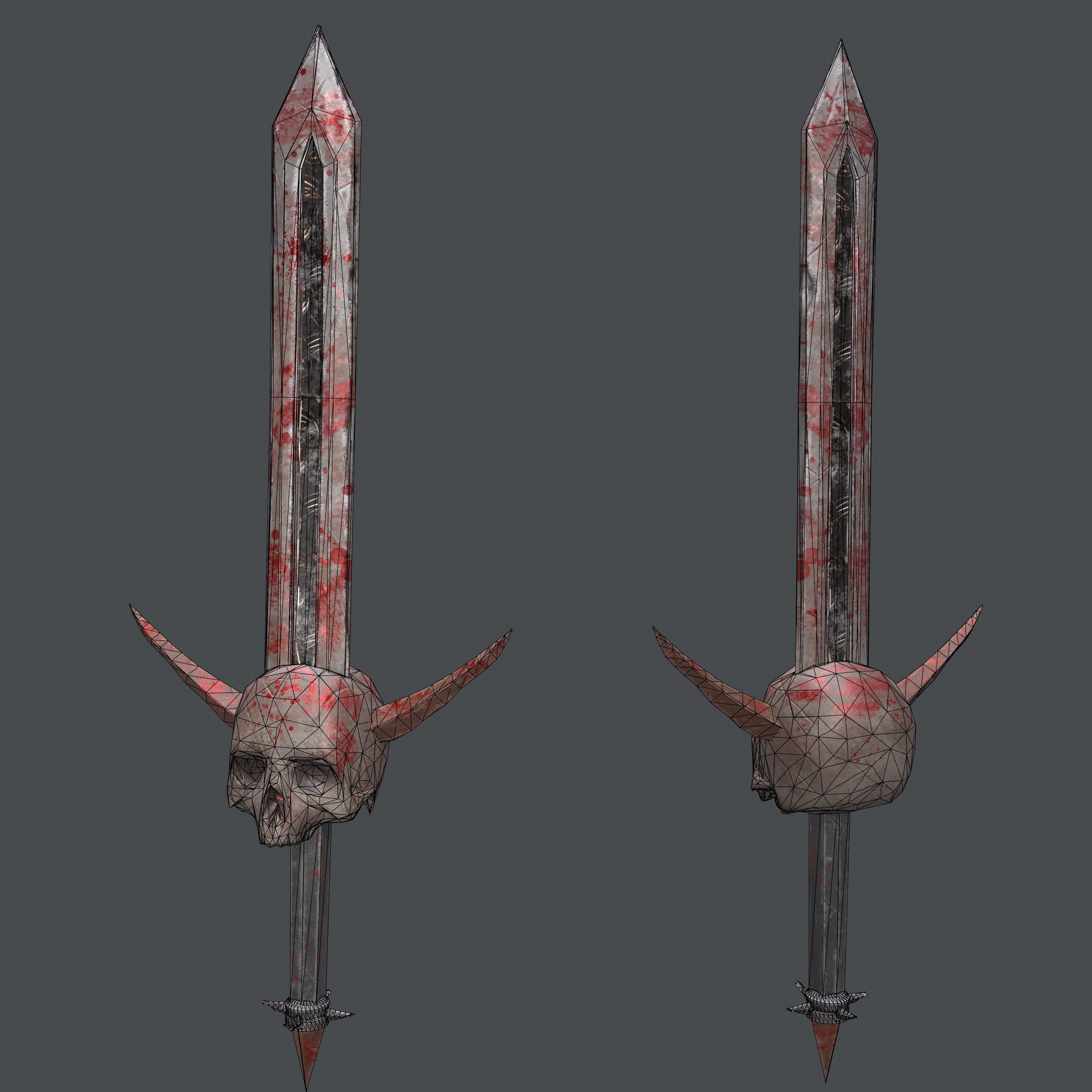 Low Poly Skeleton Sword - FOR FREE free VR / AR / low-poly 3D model ...