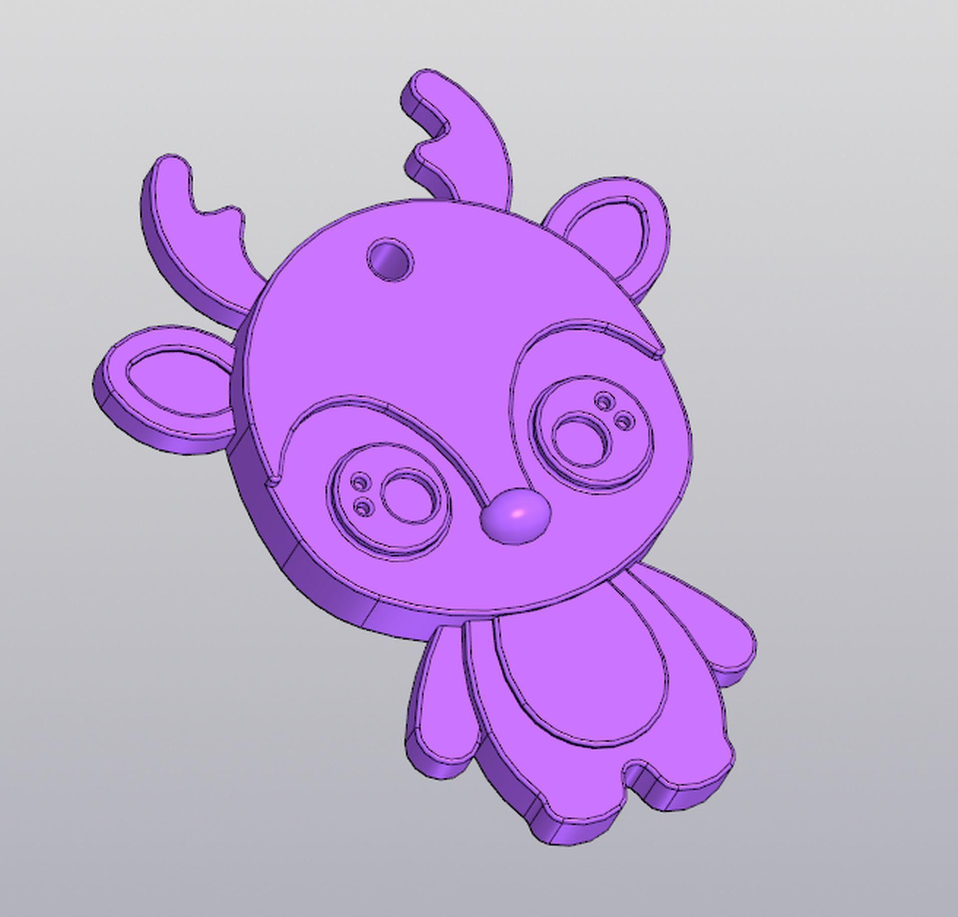 Deer Keychain 3D model 3D printable | CGTrader