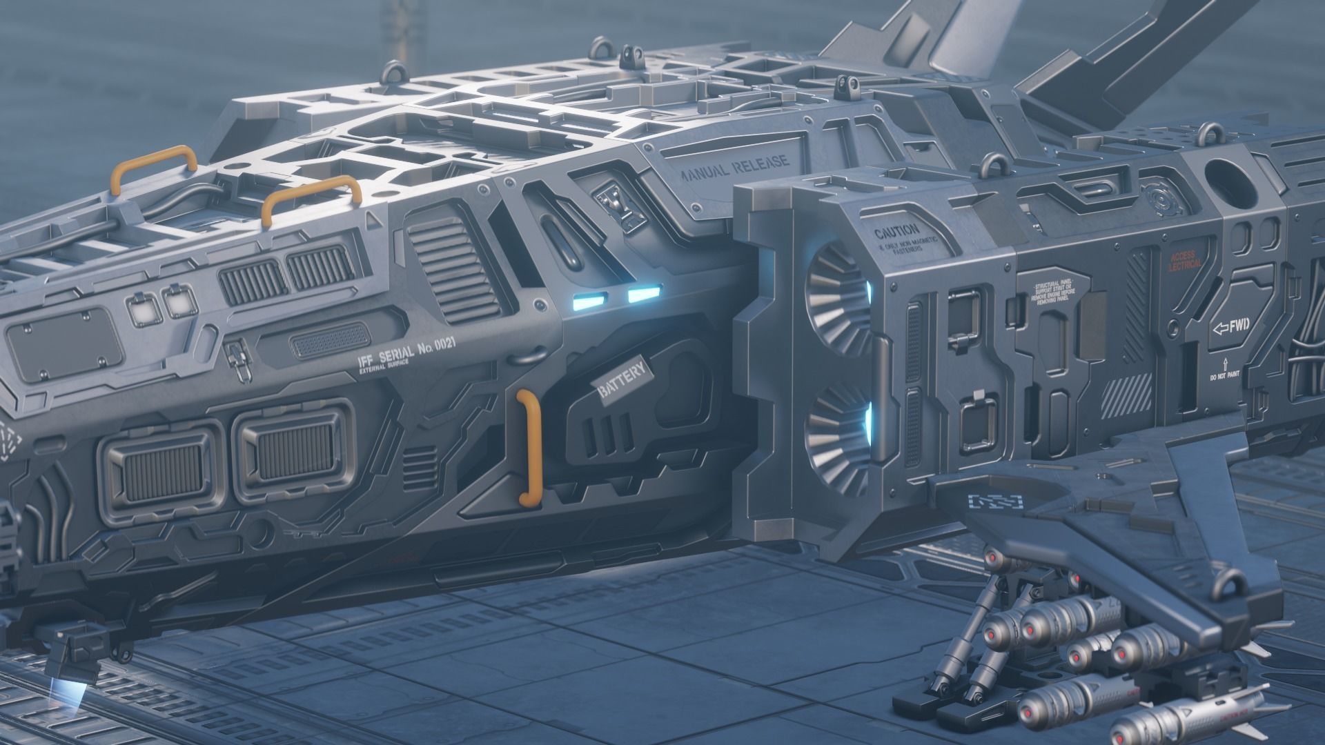 SpaceShip free 3D model rigged | CGTrader