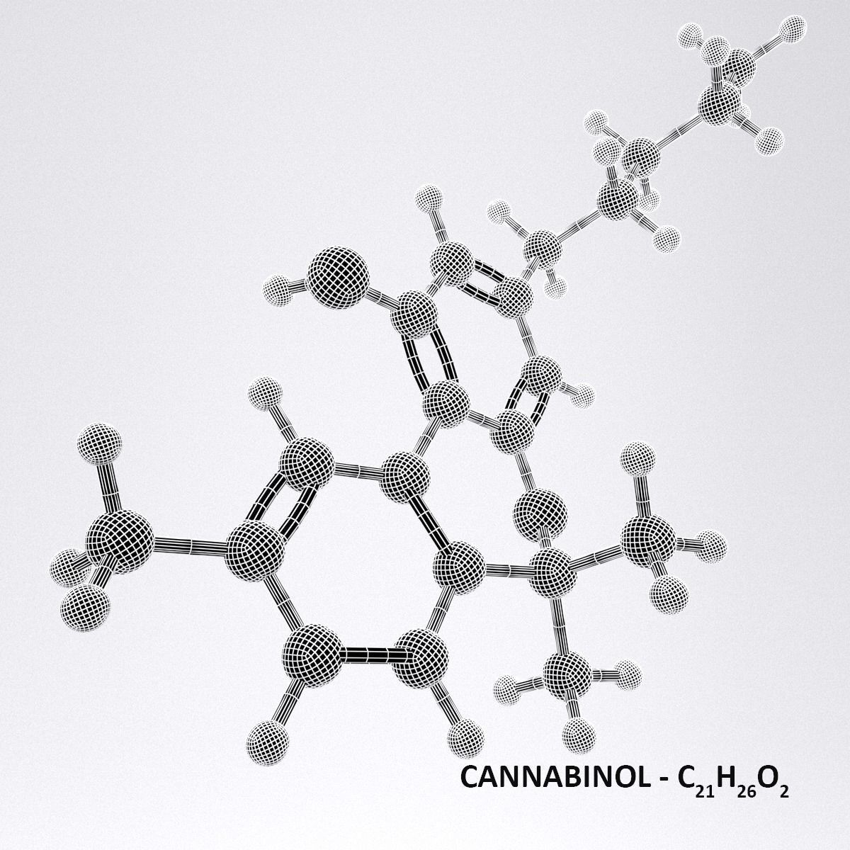 Drug Cbn Cannabinol Cannabinoid Molecule 3d Model Cgtrader
