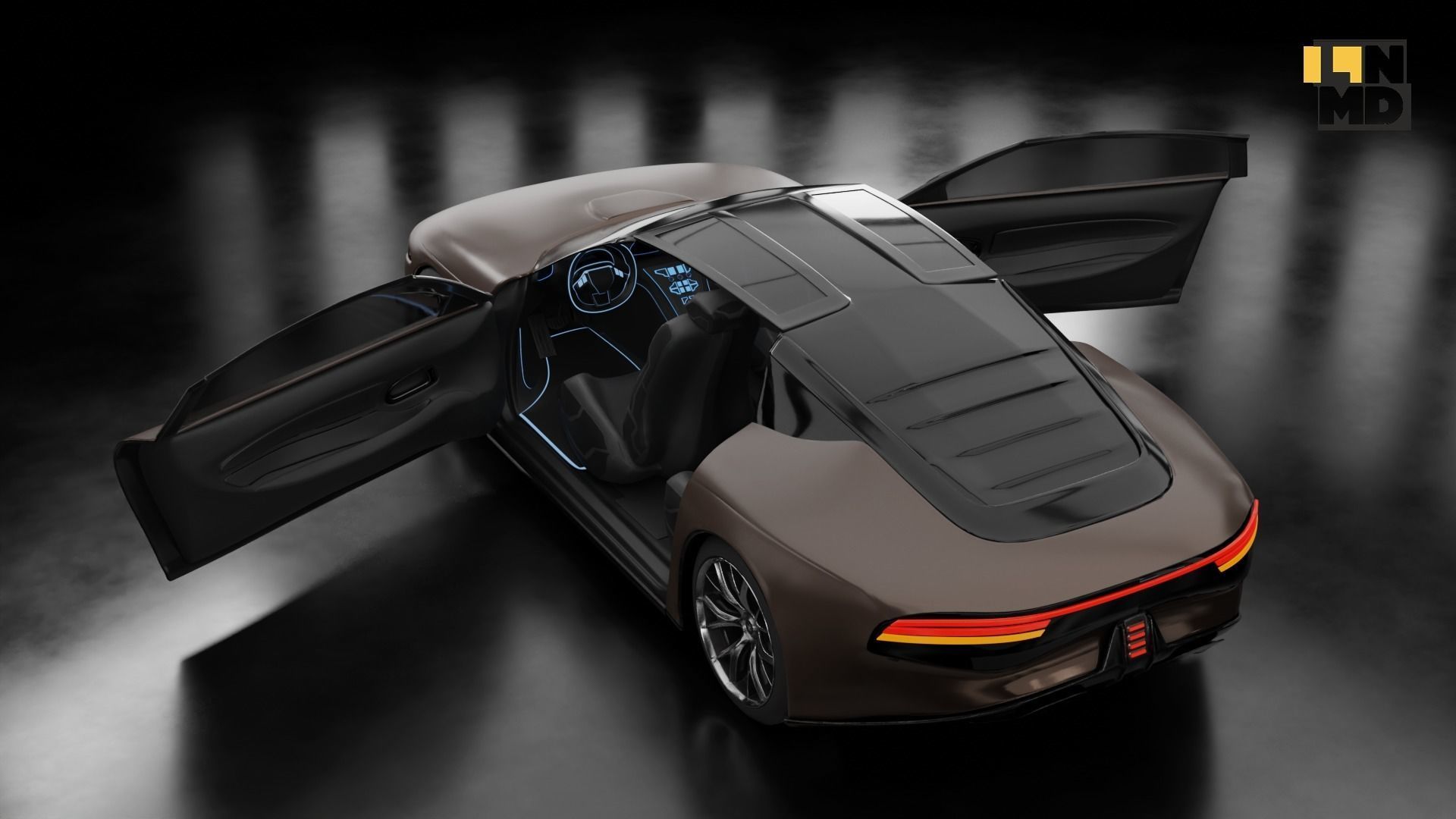 Generic Futuristic Concept Car with Taxi and Police texture 3D model ...