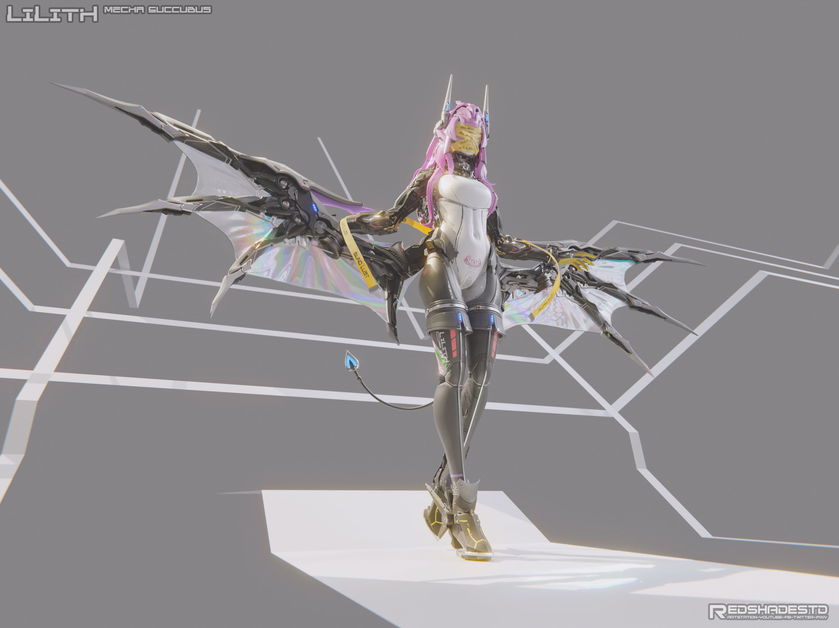 Lilith Mecha Succubus - Project Files 3D model rigged | CGTrader