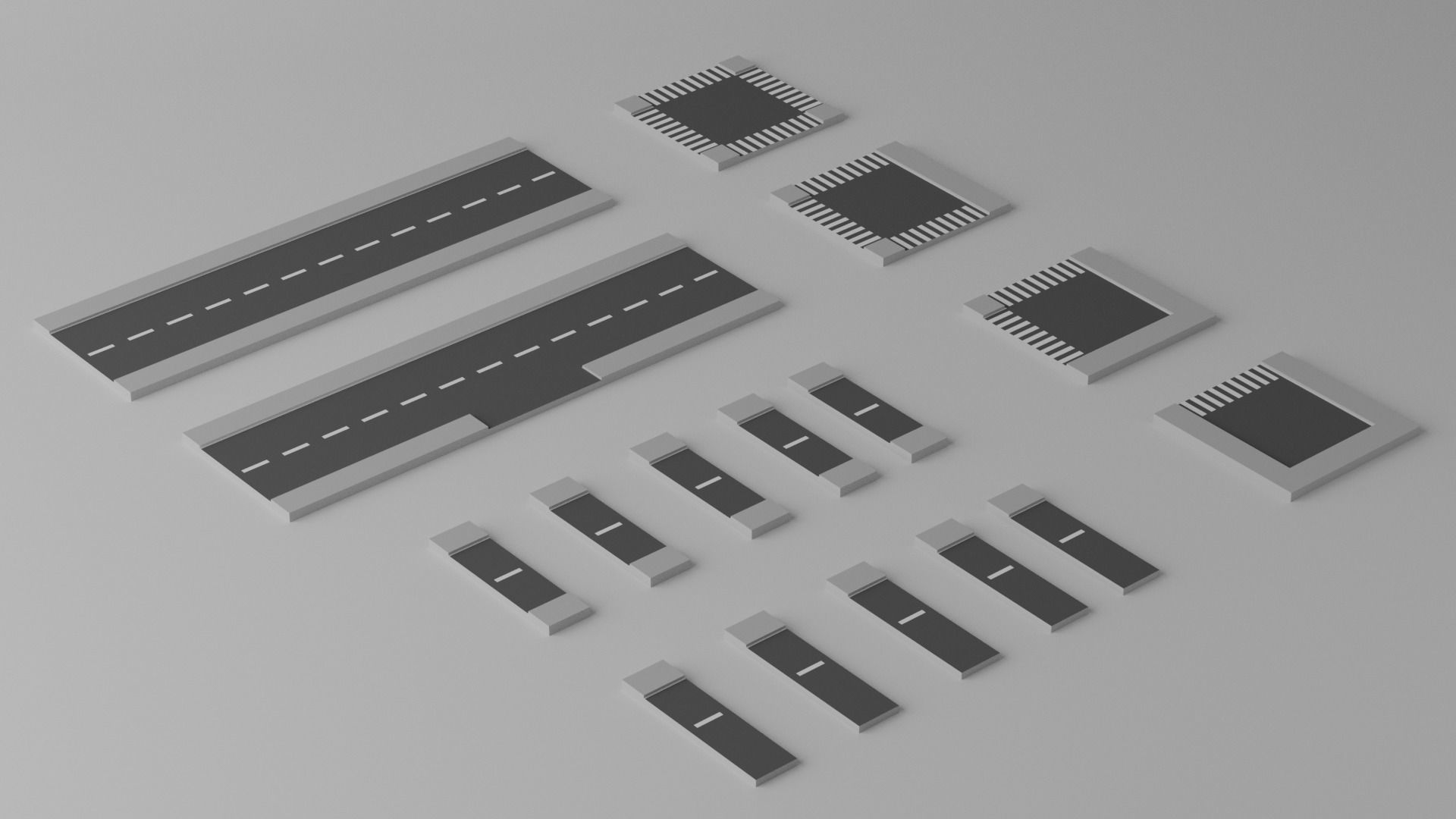 Cartoon Road Pack Collection 3D model | CGTrader