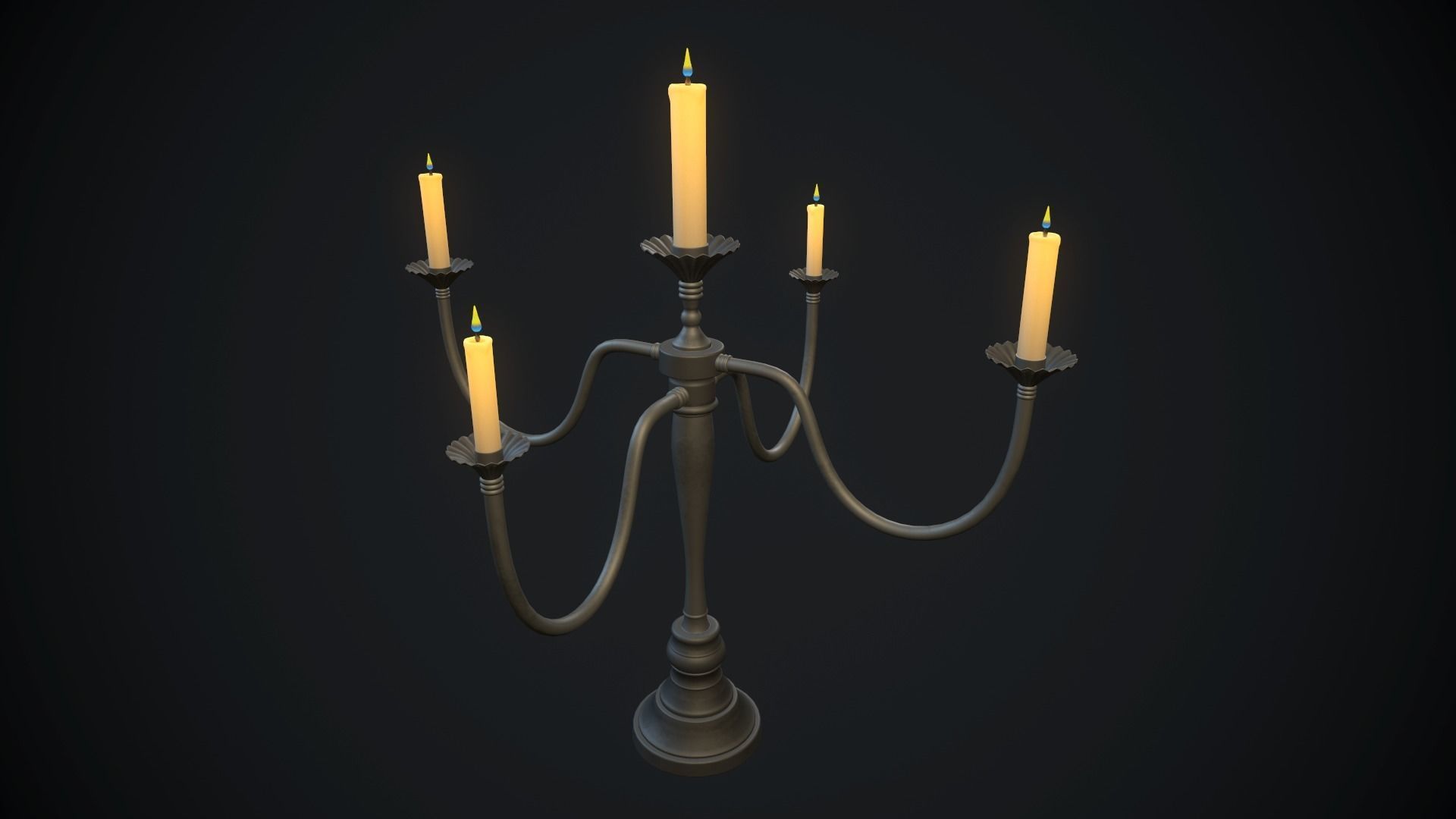 3D model Candle 5 PBR VR / AR / low-poly | CGTrader