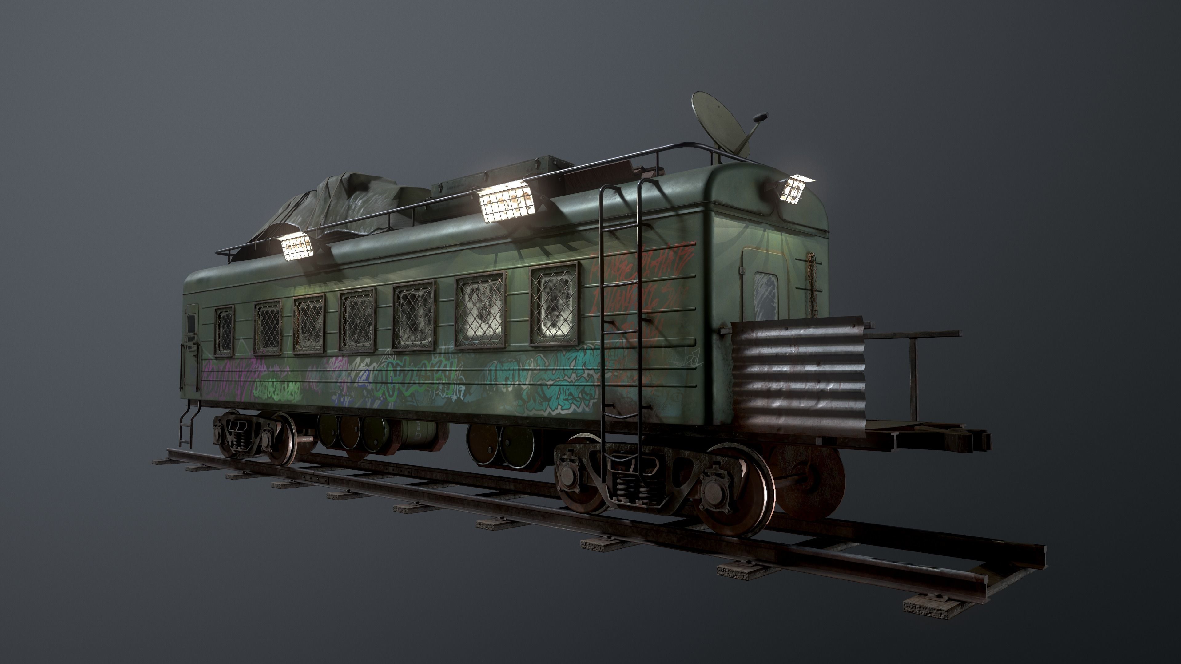 Train carriage free VR / AR / low-poly 3D model | CGTrader