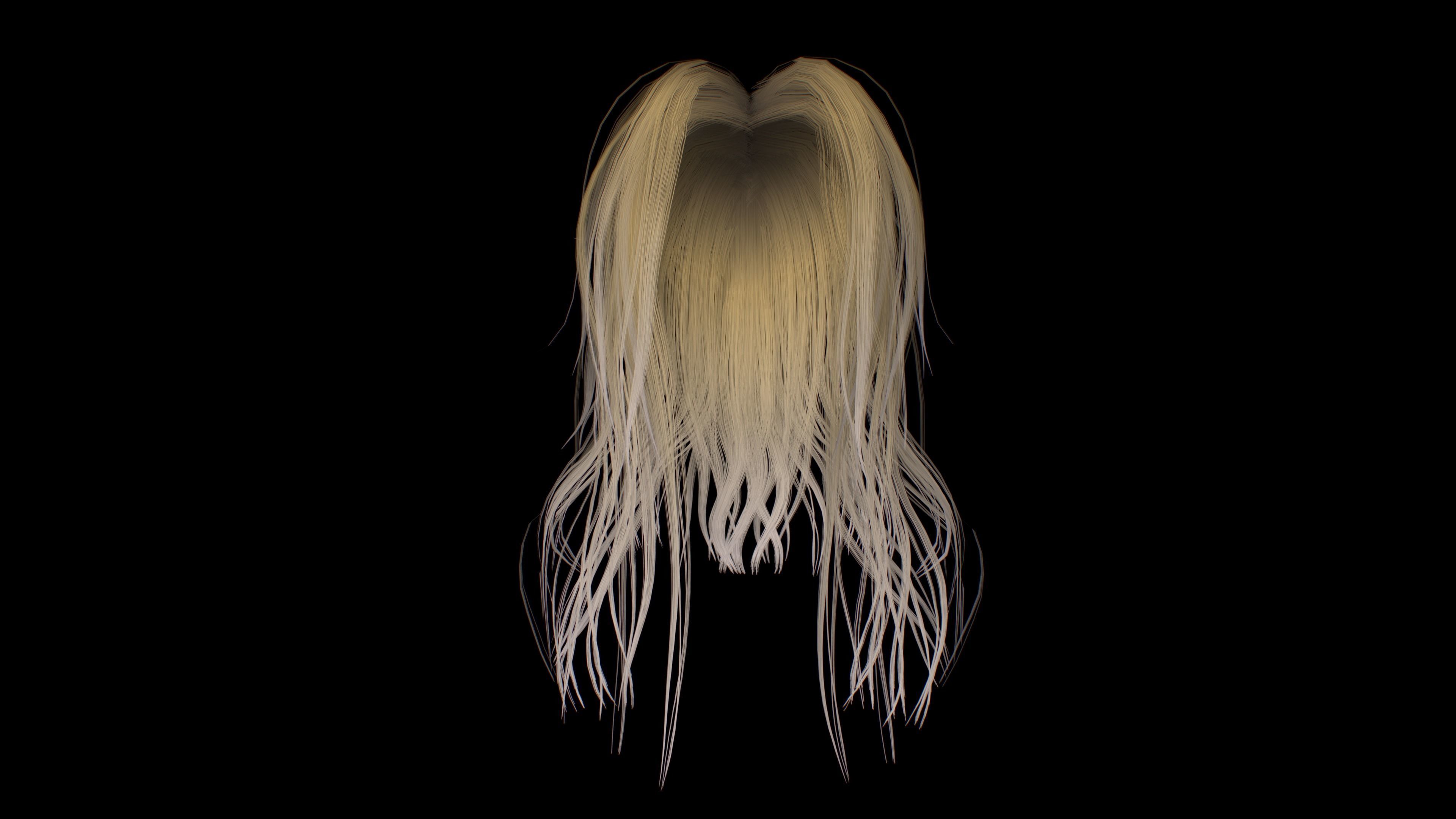3D model Low-Poly long wavy hair VR / AR / low-poly | CGTrader