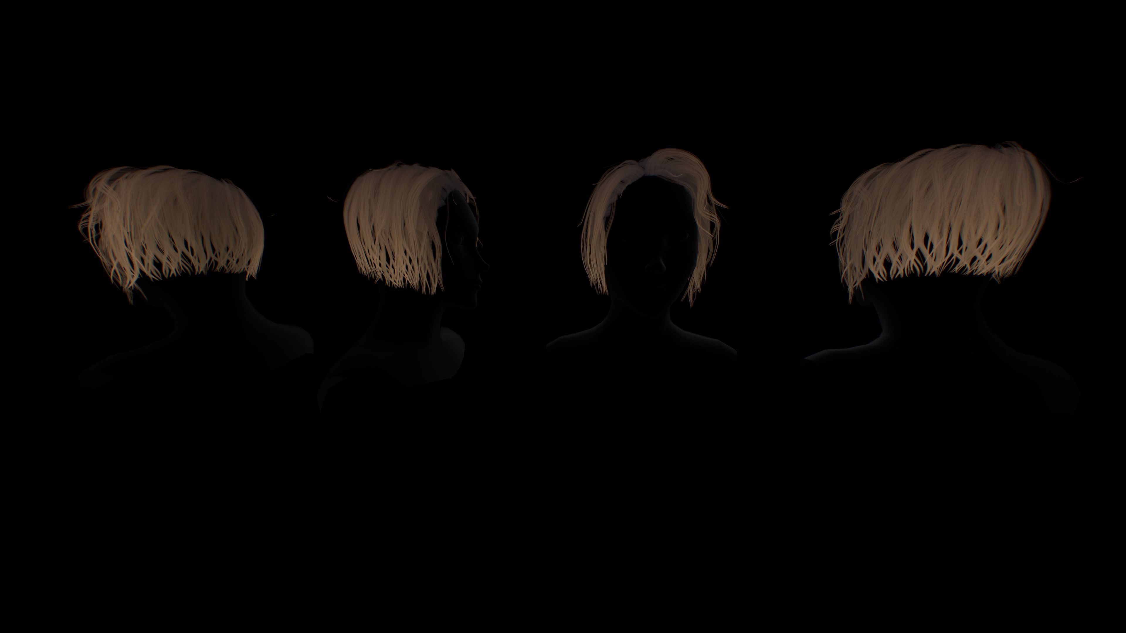 3D model Low-Poly short wavy hair VR / AR / low-poly | CGTrader