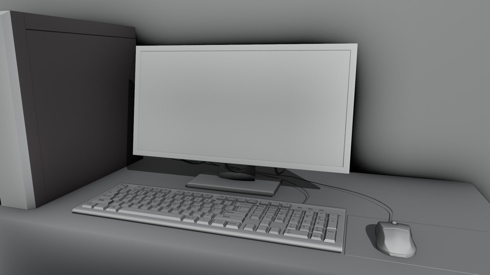 Desktop pc full set 3D model rigged | CGTrader
