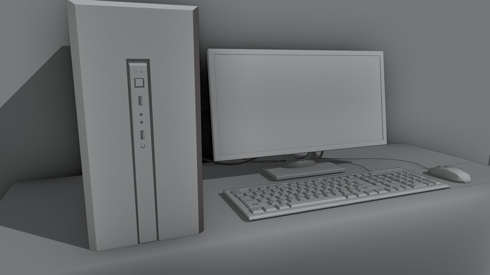 Desktop pc full set 3D model rigged | CGTrader