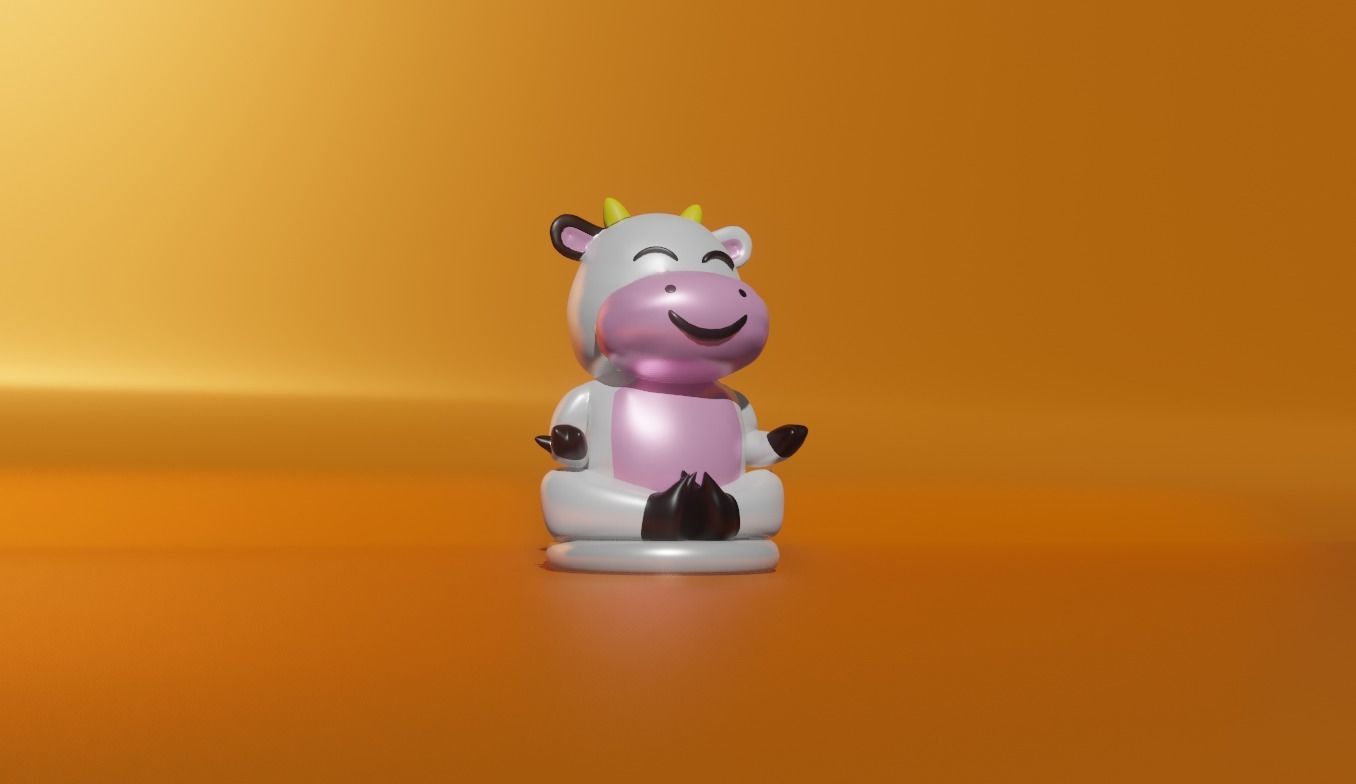 cow meditating - printeable model 3D print model 3D model 3D printable ...