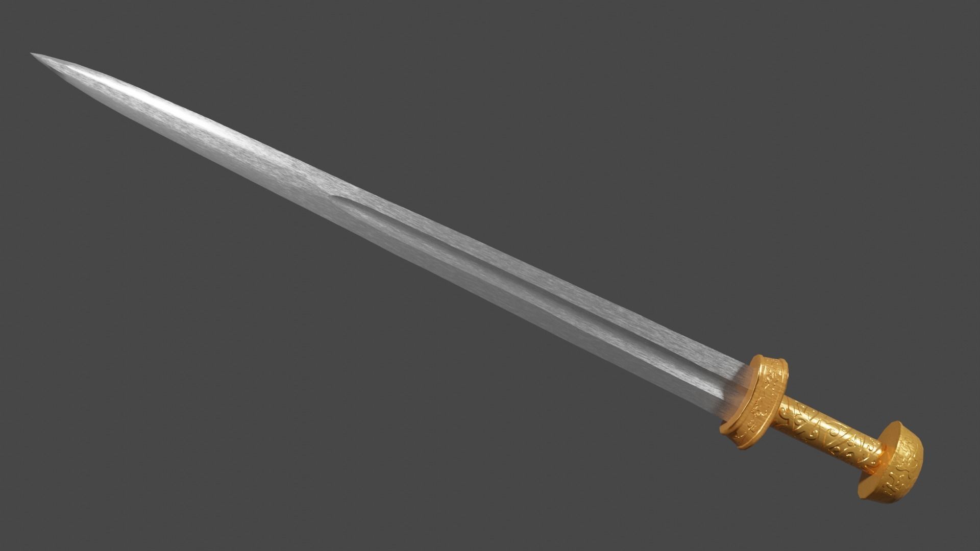 3D model Excalibur sword with Langsax handle VR / AR / low-poly | CGTrader