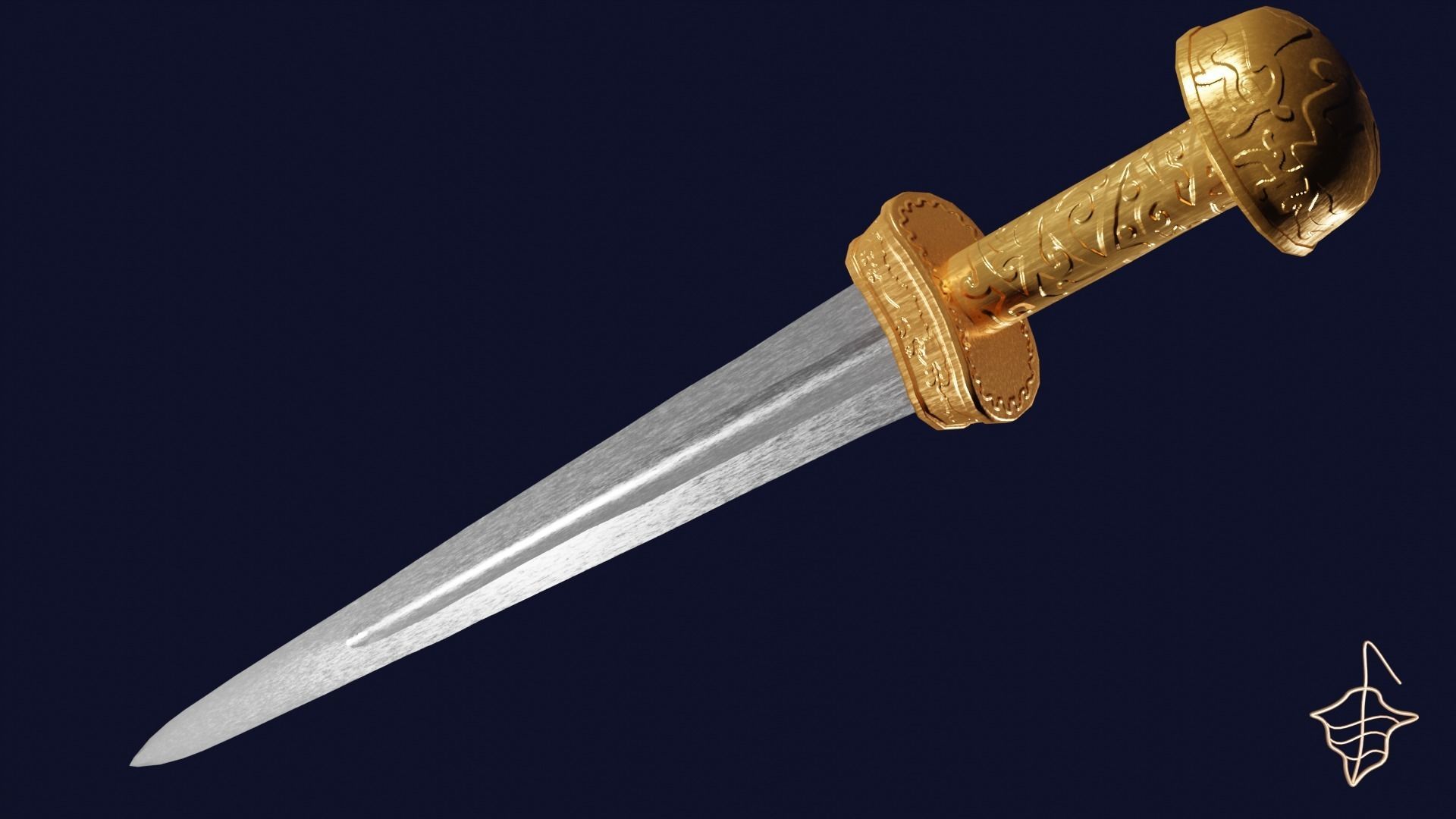 3D model Excalibur sword with Langsax handle VR / AR / low-poly | CGTrader