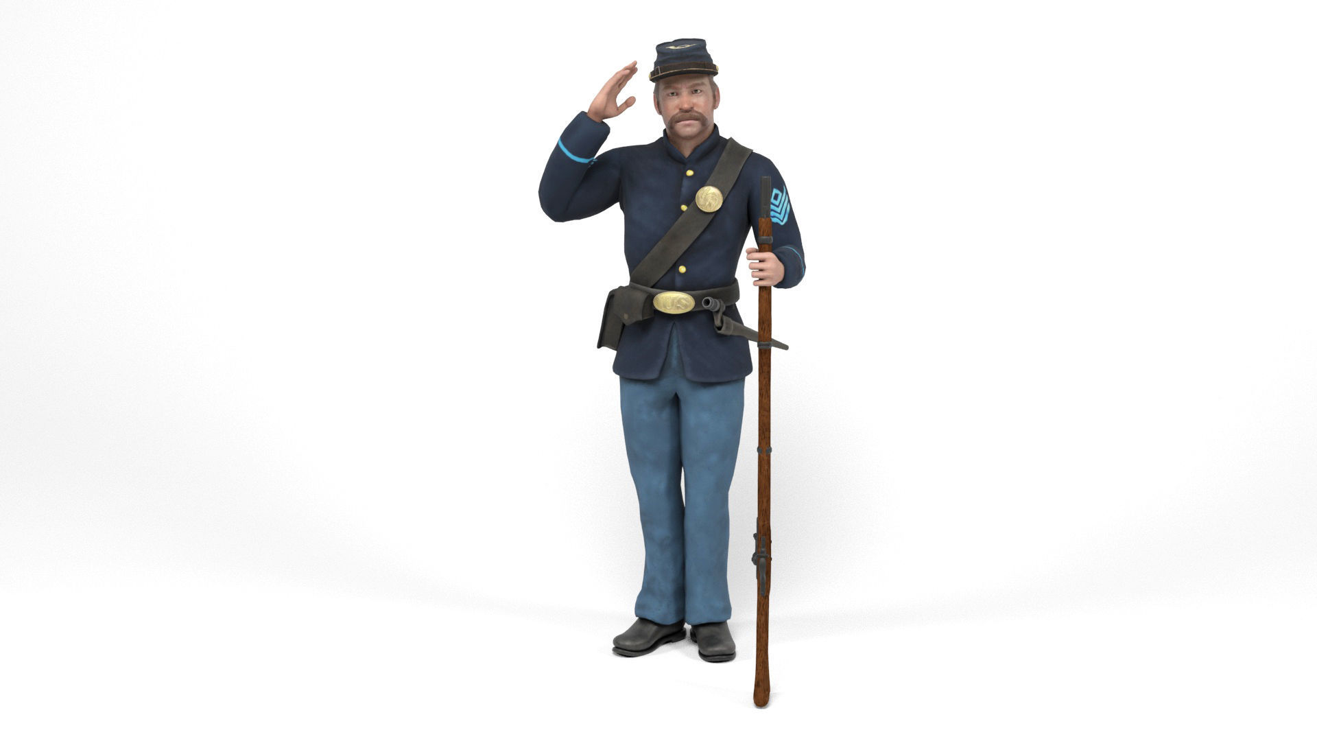 3D model Union Soldier VR / AR / low-poly rigged animated | CGTrader