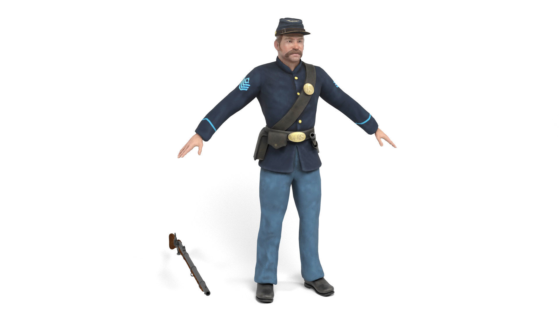 3D model Union Soldier VR / AR / low-poly rigged animated | CGTrader