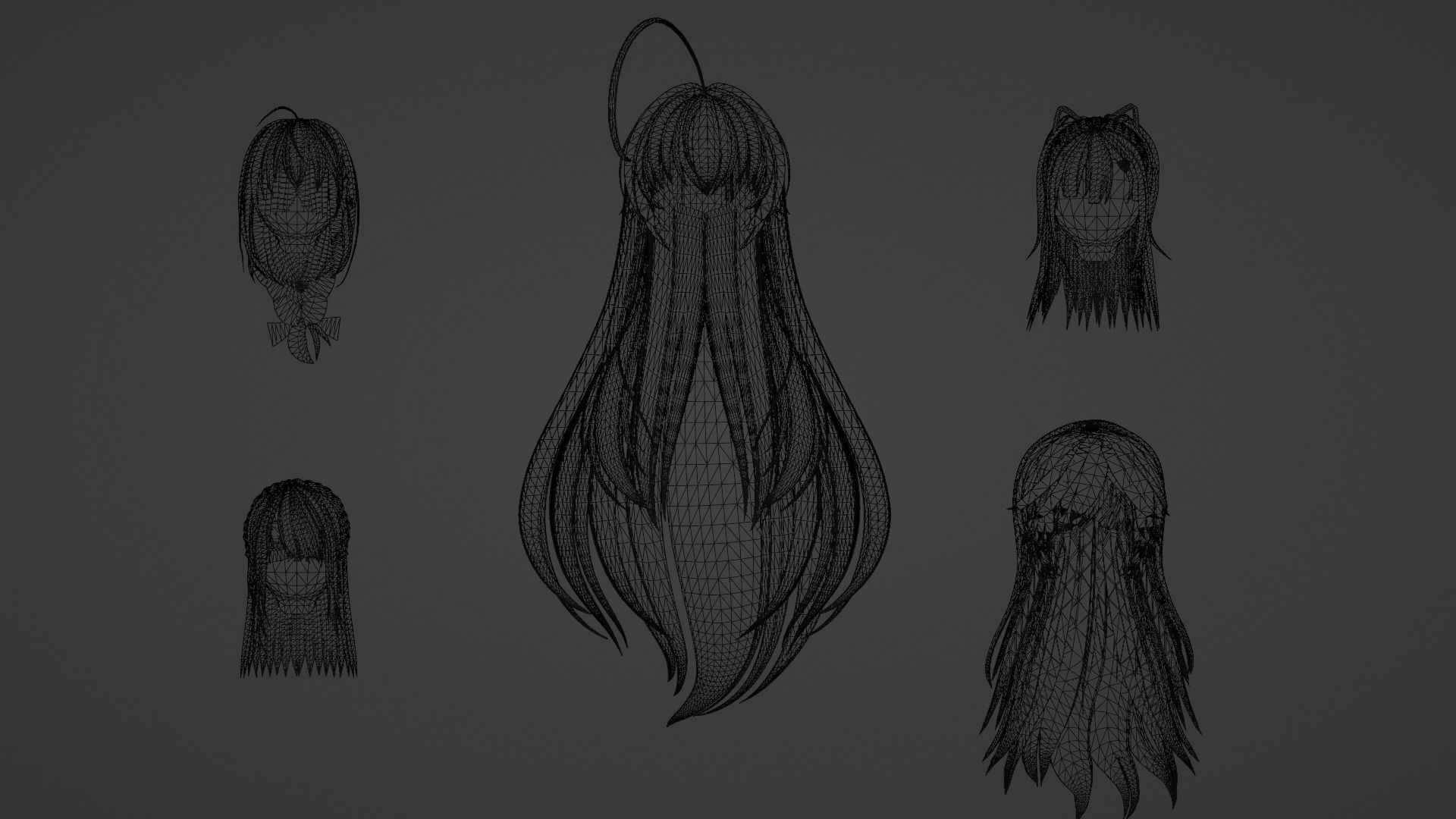 3D model Stylized Female Hairstyles Rigged 30 VR / AR / low-poly | CGTrader