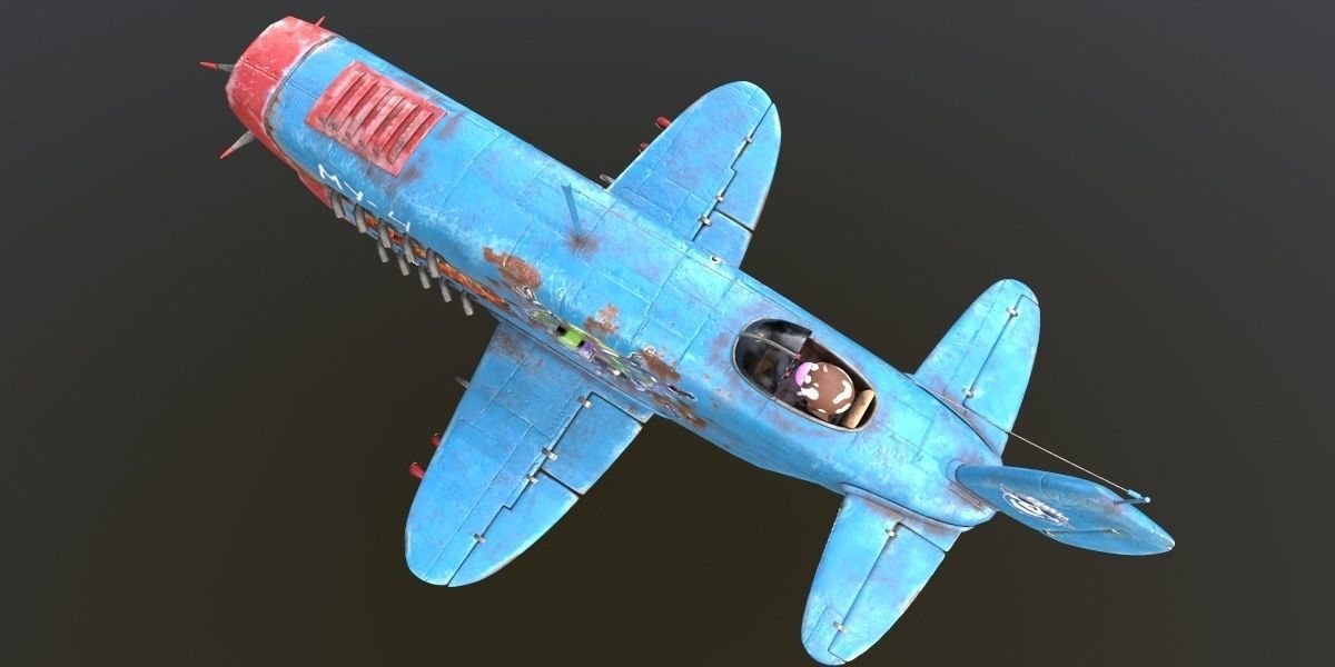 3D model Stylized realistic blue airplane VR / AR / low-poly | CGTrader