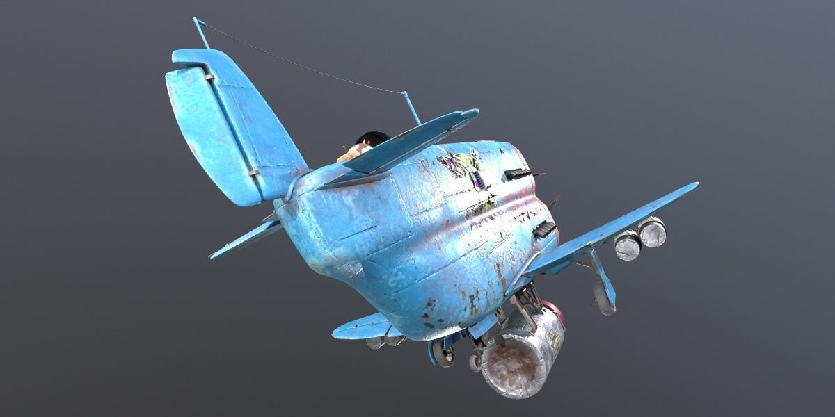 3D model Stylized realistic blue airplane VR / AR / low-poly | CGTrader