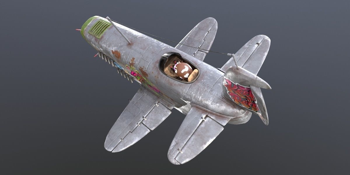 3D model Stylized realistic gray airplane VR / AR / low-poly | CGTrader