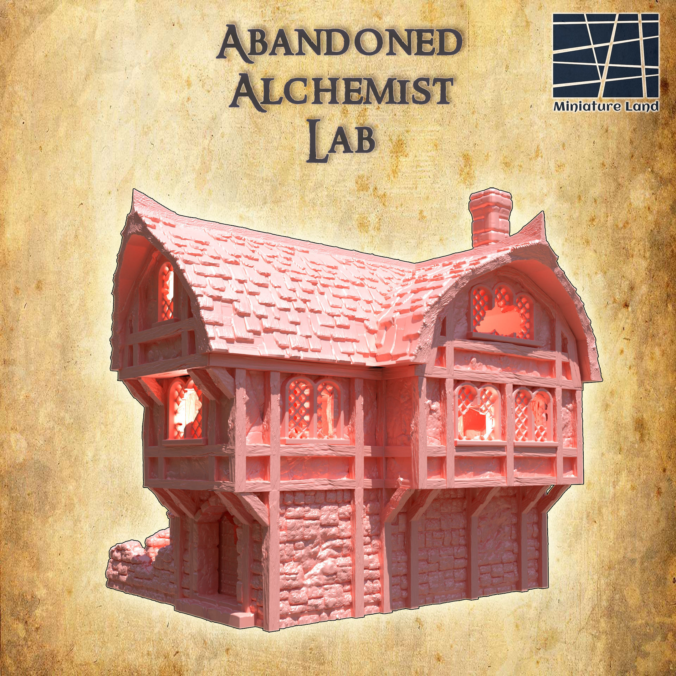 Abandoned Alchemist Lab Tabletop Terrain 28 mm 3D model 3D printable ...