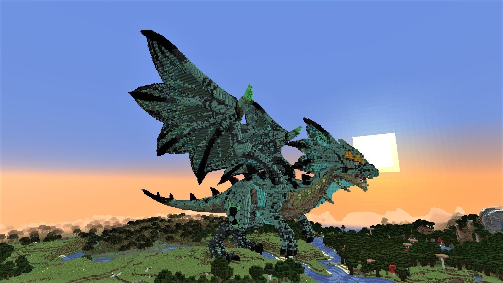 Green Dragon Minecarft Schematic free VR / AR / low-poly 3D model ...
