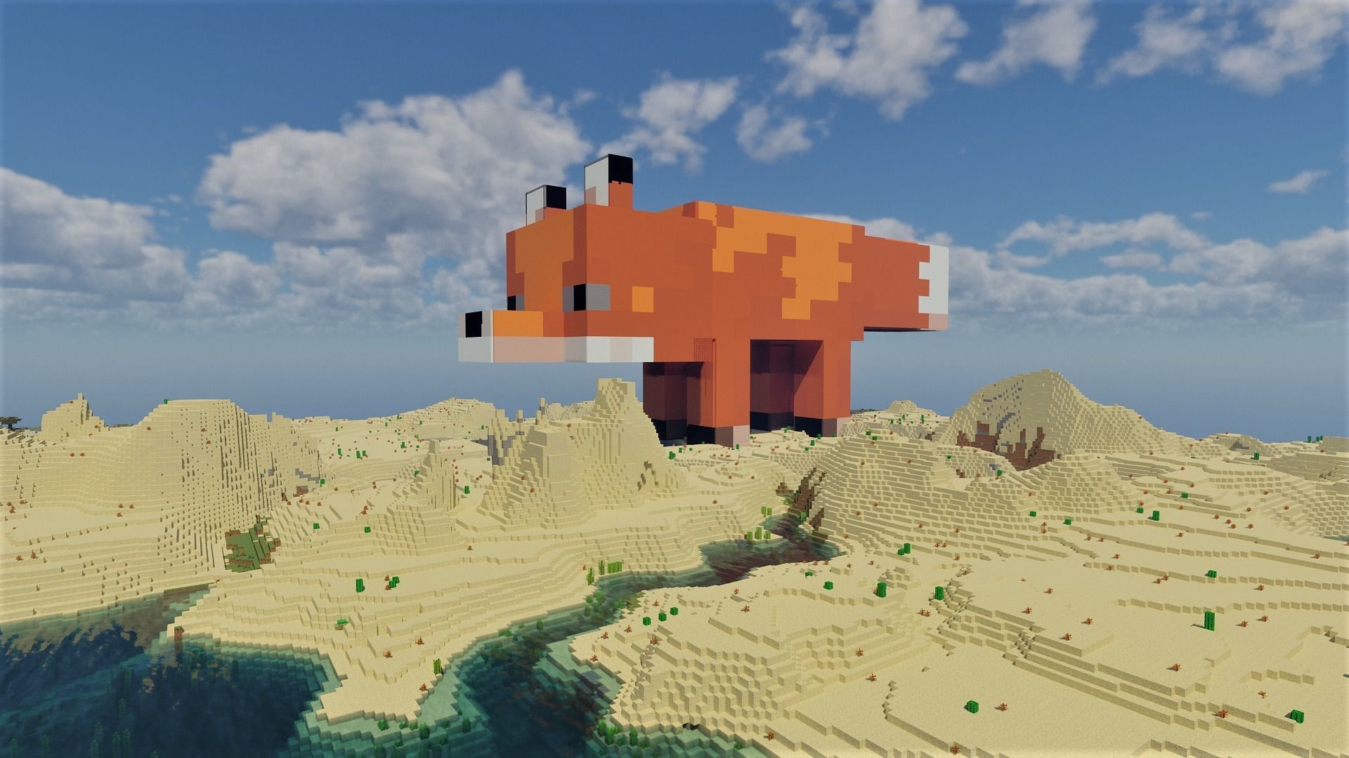 Fox Minecarft Schematic free VR / AR / low-poly 3D model | CGTrader