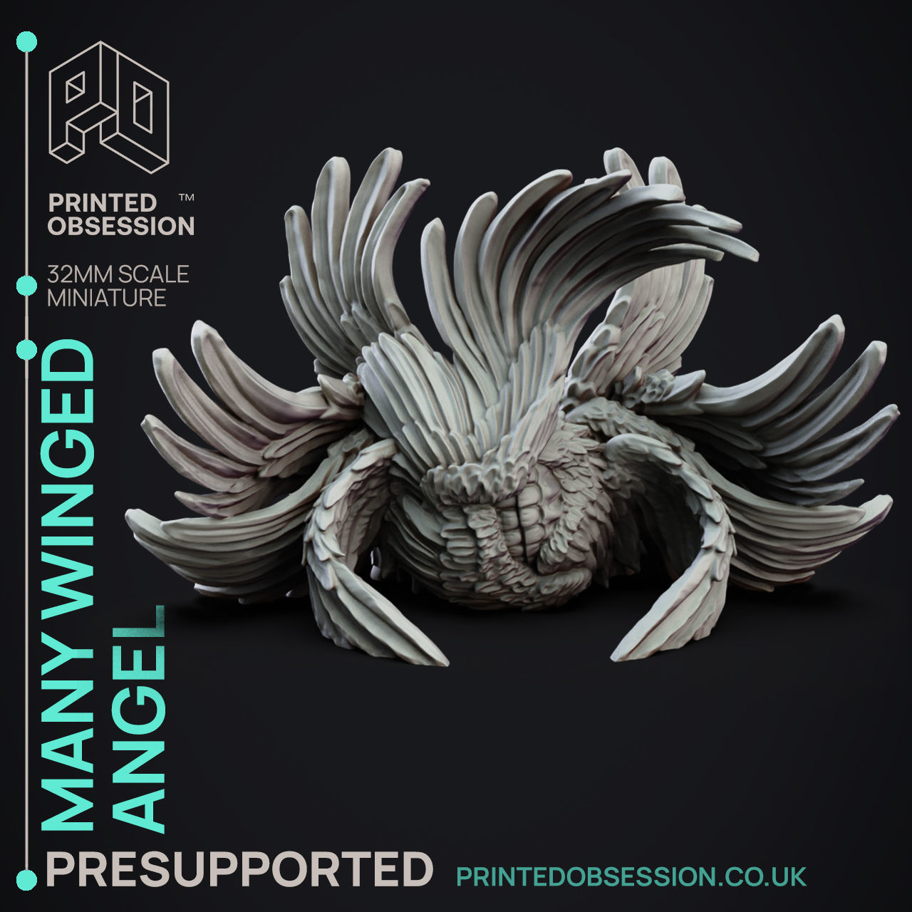 Many-Winged Angel - 3D Printable TTRPG - PRESUPPORTED - 32mm 3D model ...