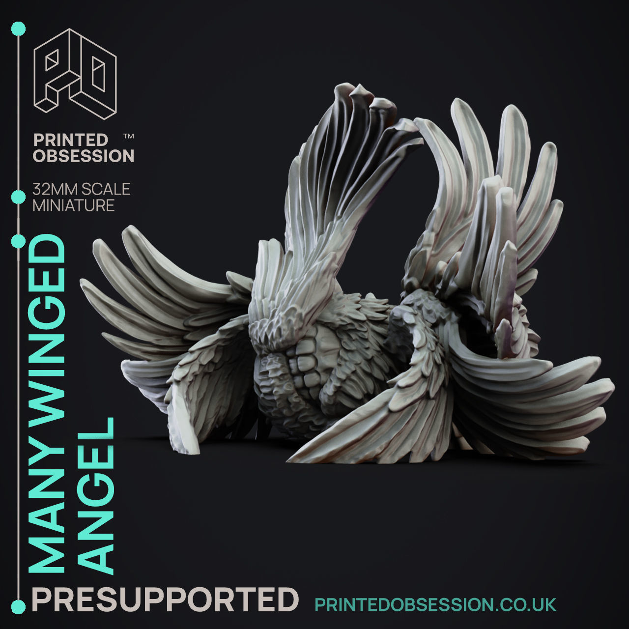 Many-Winged Angel - 3D Printable TTRPG - PRESUPPORTED - 32mm 3D model ...