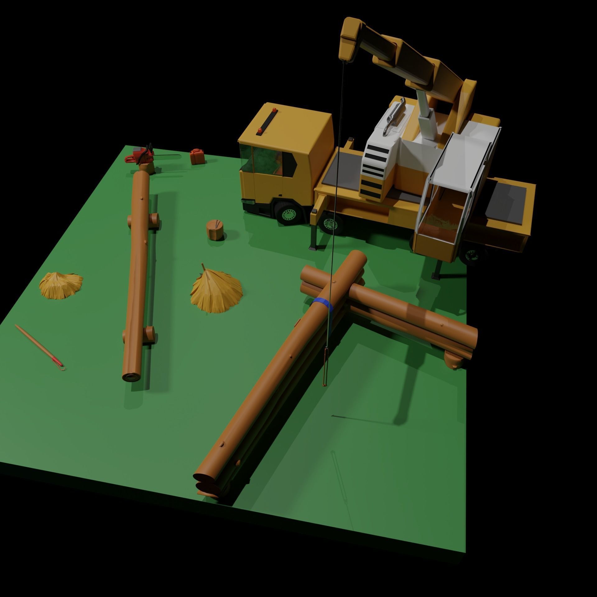 3D model Building log home scene VR / AR / low-poly | CGTrader