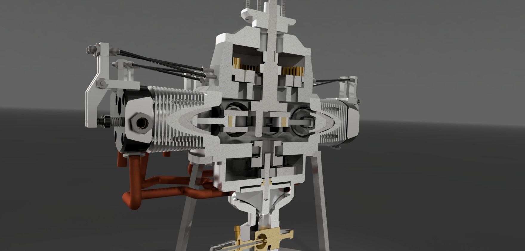 RADIAL NINE CYLINDER ENGINE 1978 3D model | CGTrader