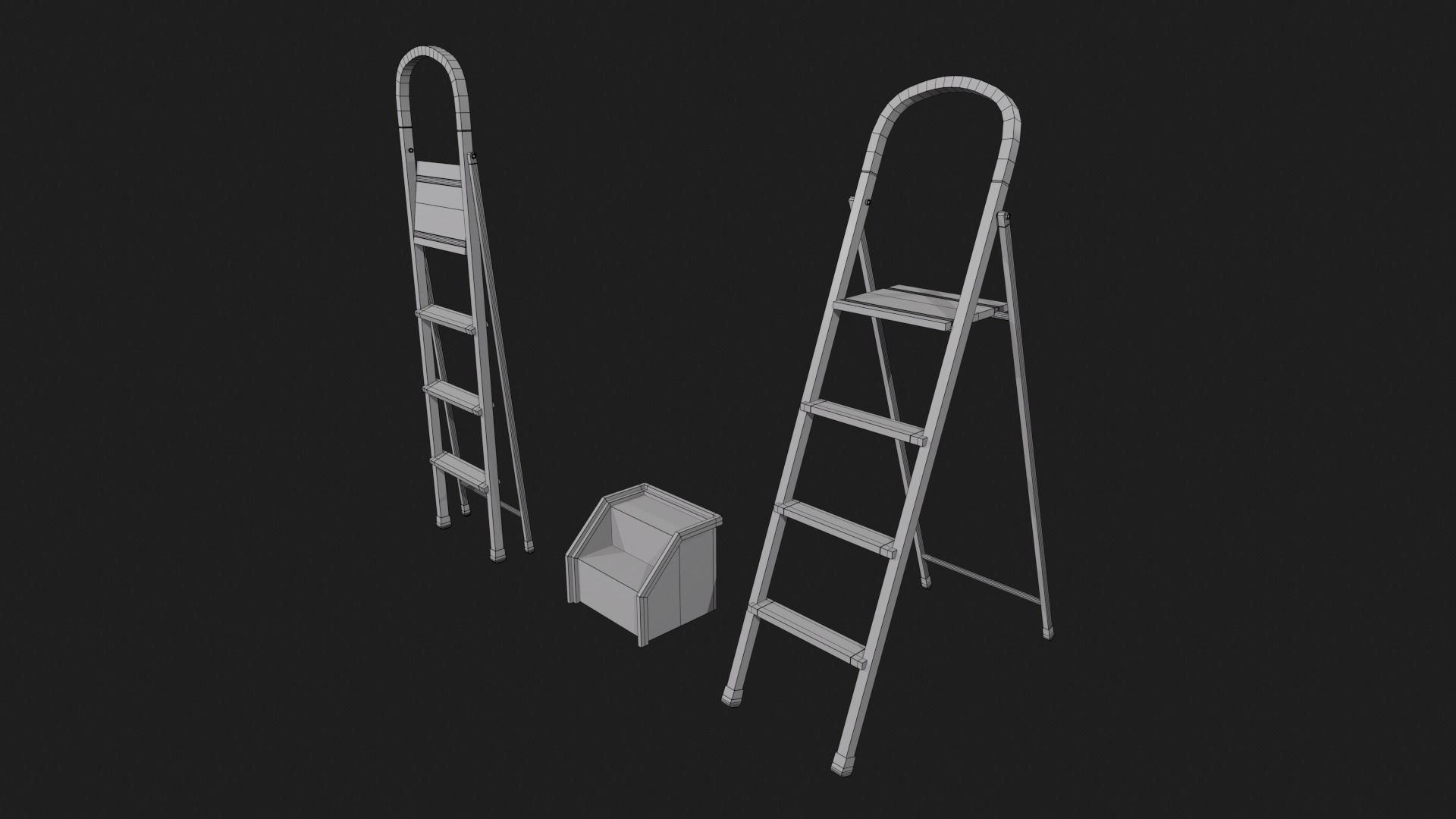 3D model Wooden Ladders VR / AR / low-poly | CGTrader