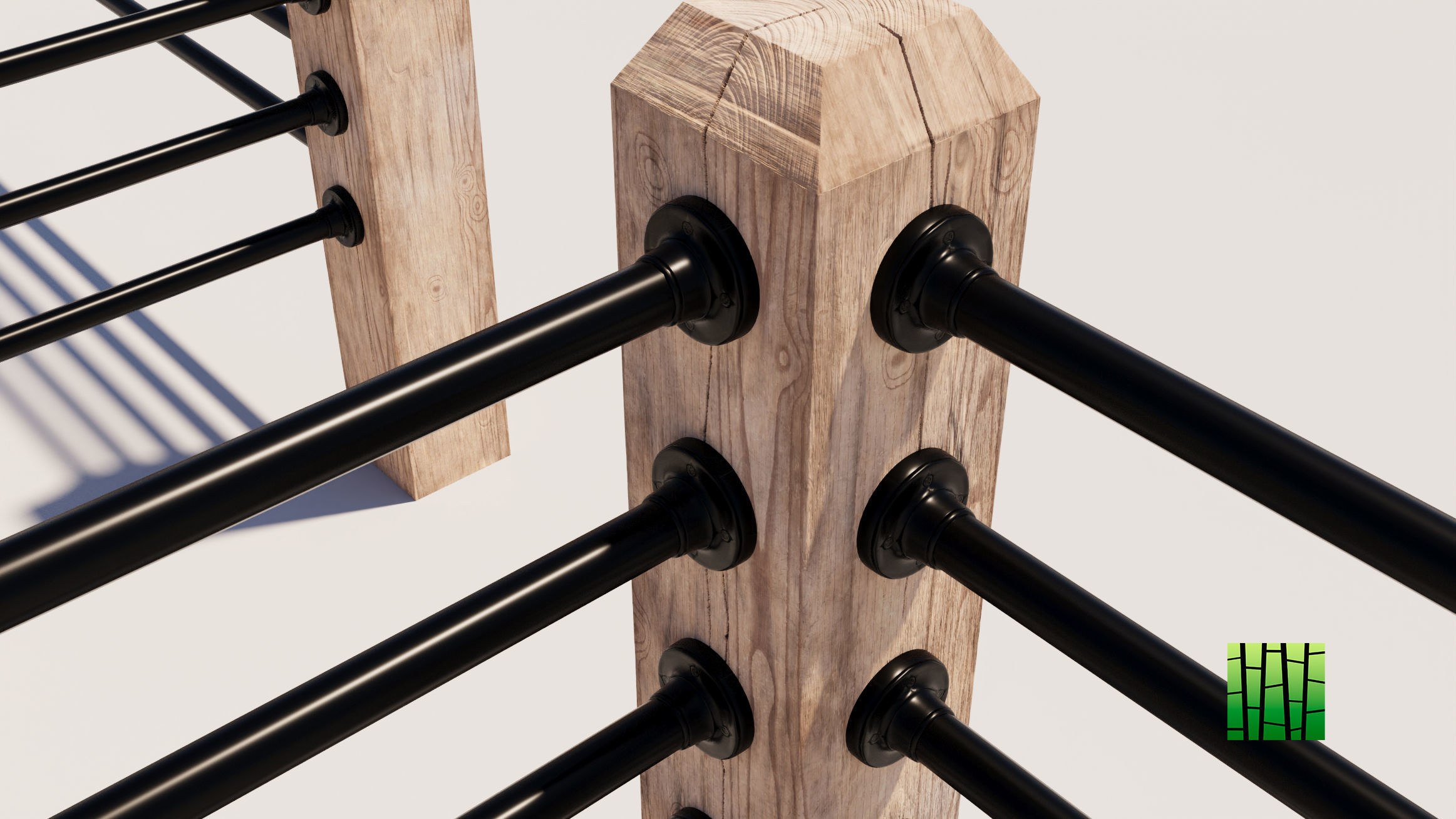 3D model Wood Railings RailClone VR / AR / low-poly | CGTrader