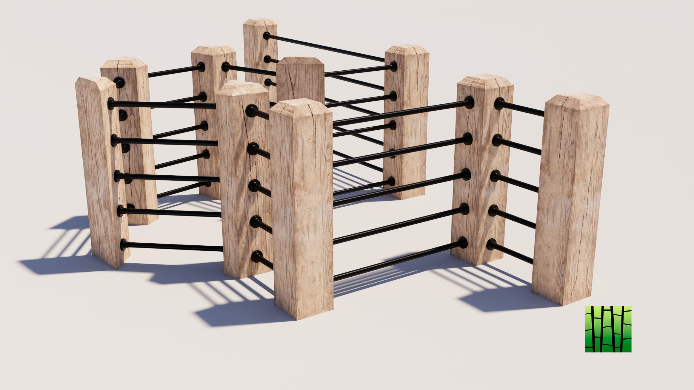 3D model Wood Railings RailClone VR / AR / low-poly | CGTrader