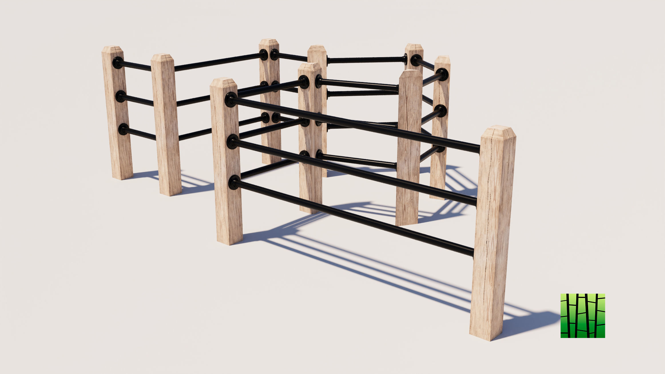 3D model Wood Railings RailClone VR / AR / low-poly | CGTrader