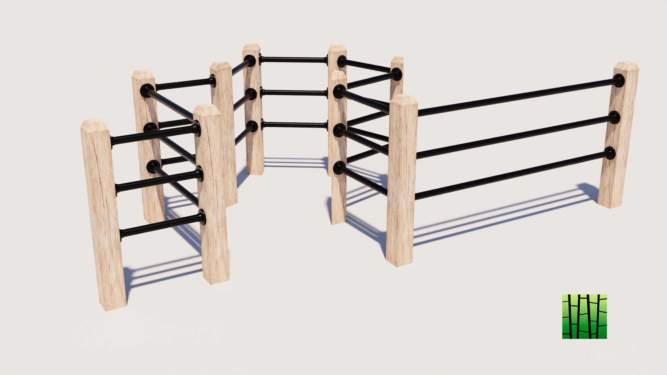 3D model Wood Railings RailClone VR / AR / low-poly | CGTrader