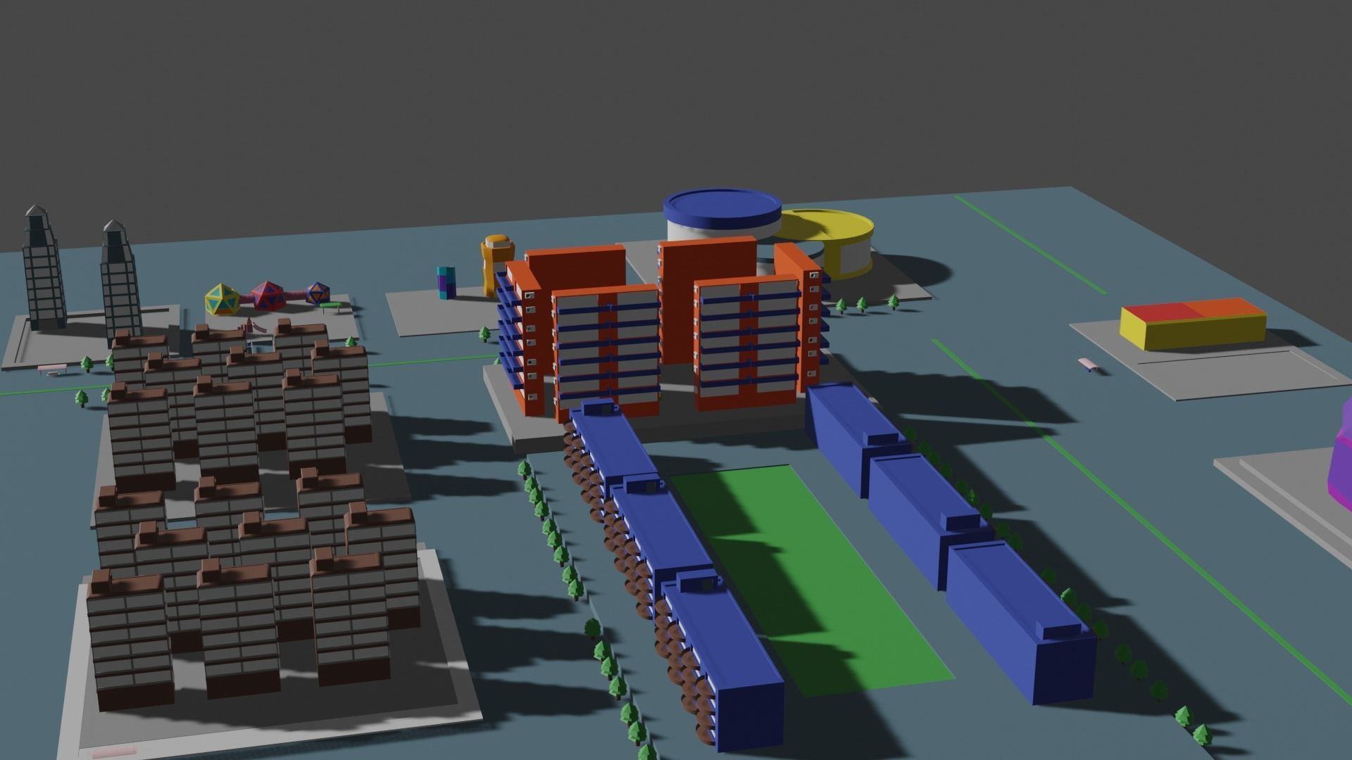 City and Street free VR / AR / low-poly 3D model | CGTrader