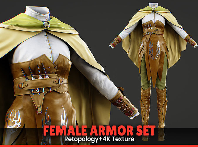 Female Medieval Outfit 3D model | CGTrader