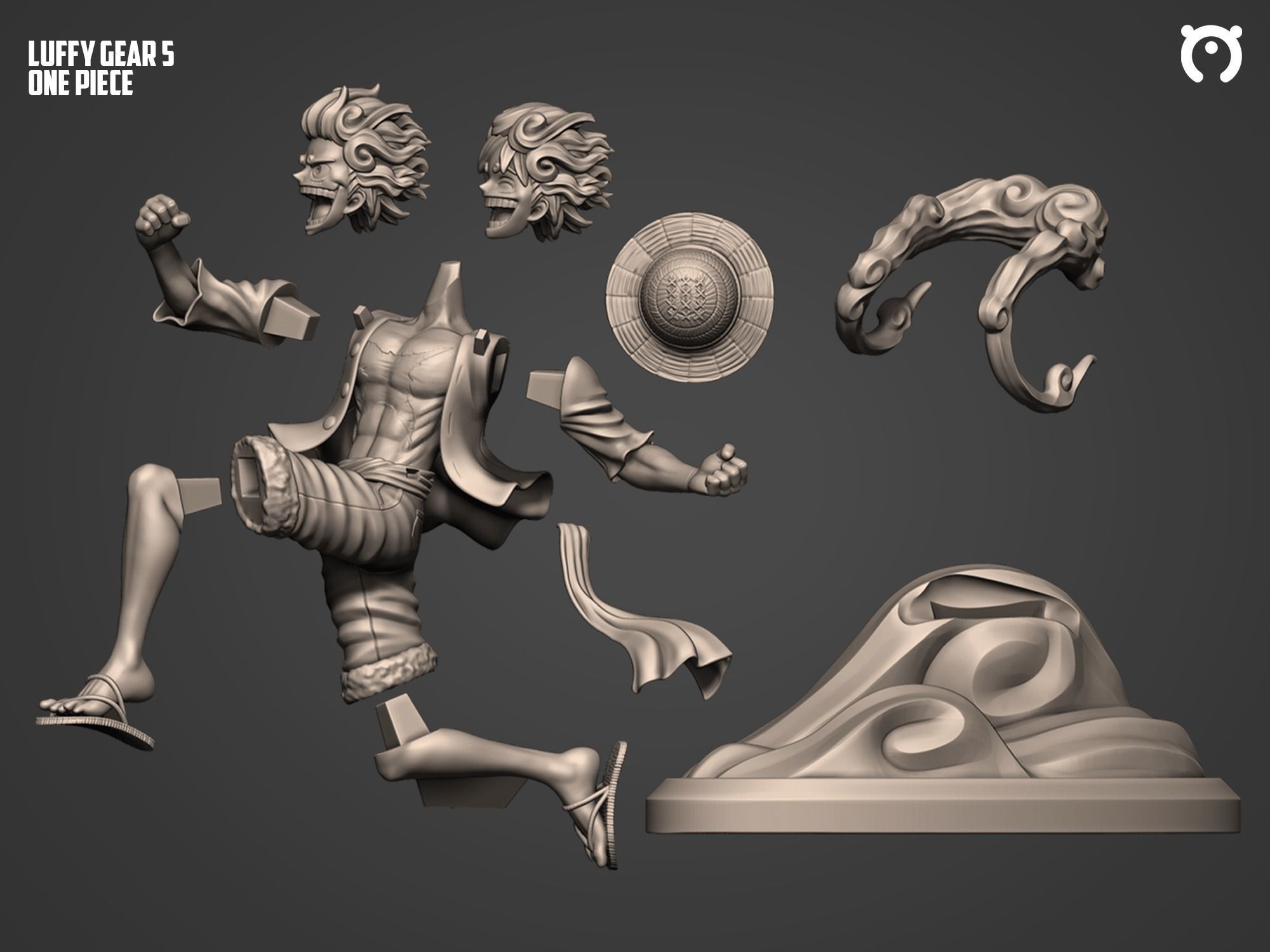Luffy Gear 5 3D model 3D printable | CGTrader