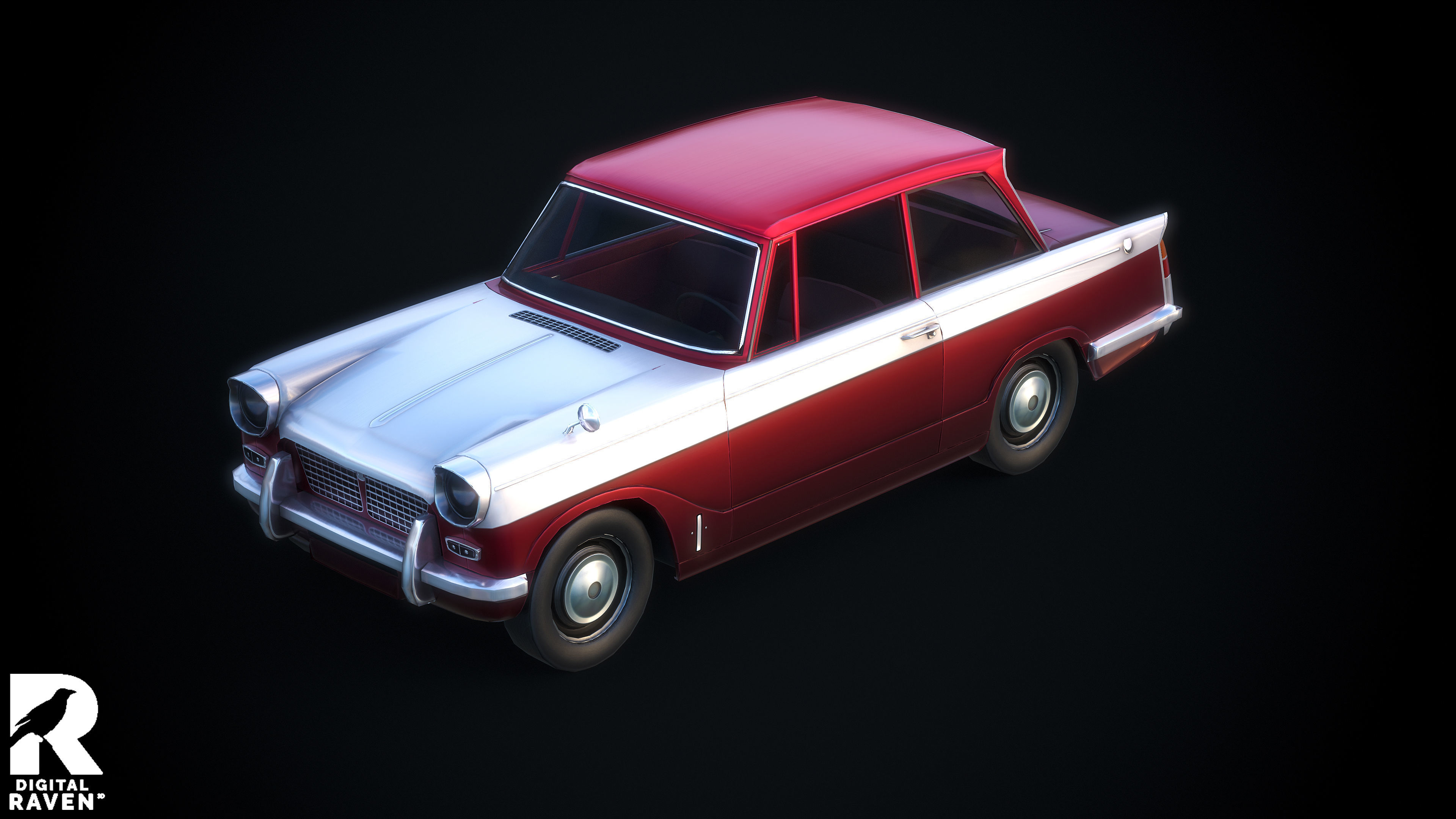 3D model Triumph Herald Saloon Authentic Car Game Ready VR / AR / low ...